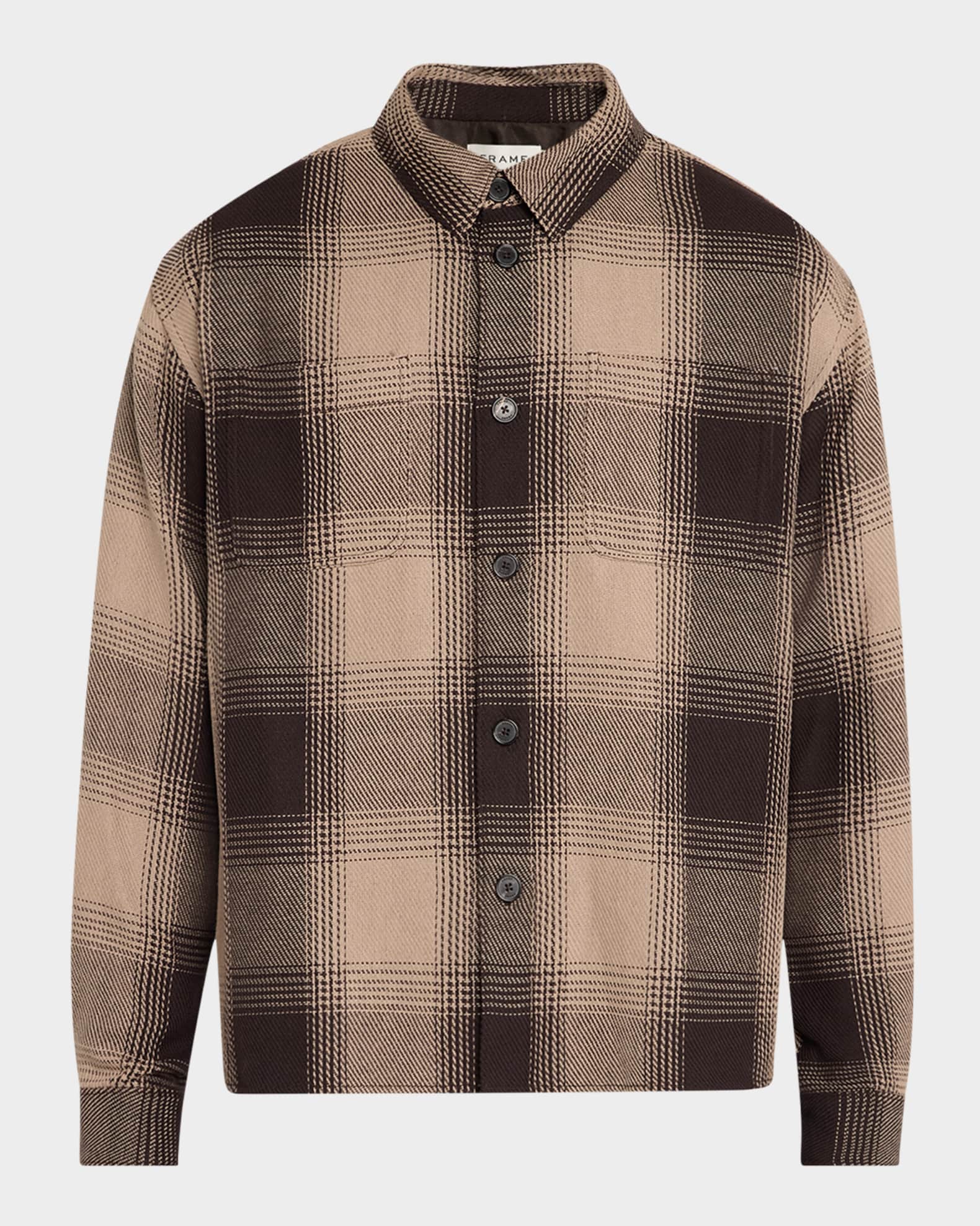 FRAME Men's Chunky Plaid Overshirt | Neiman Marcus