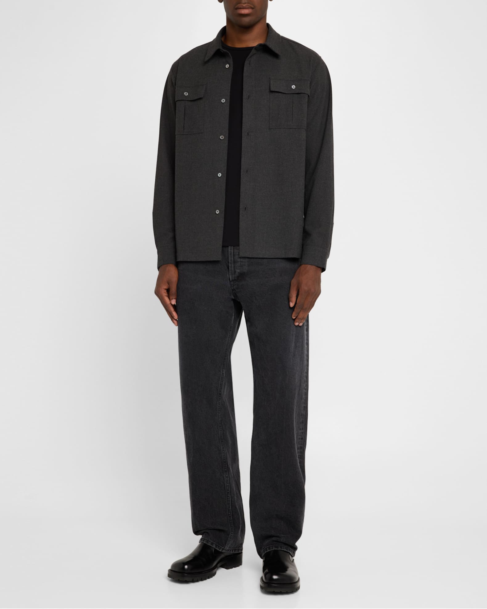 FRAME Men's Classic Flannel Overshirt | Neiman Marcus