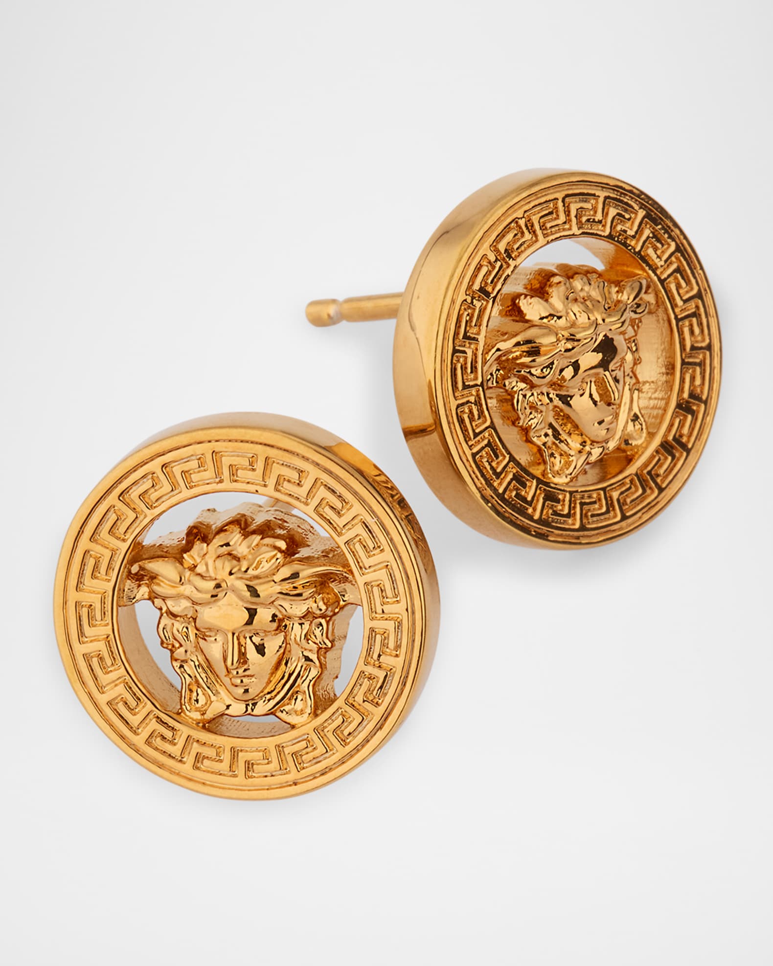 Versace Men's Metal Medusa Stud Earrings | Neiman Marcus