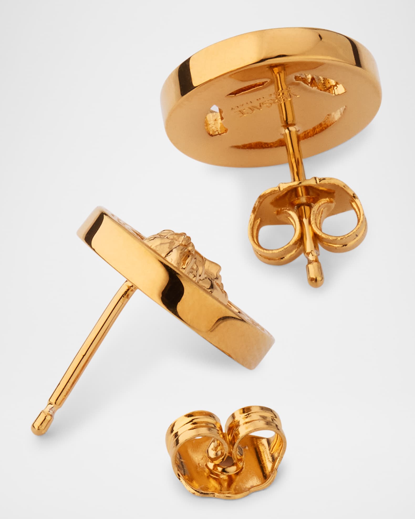 Versace Men's Metal Medusa Stud Earrings | Neiman Marcus
