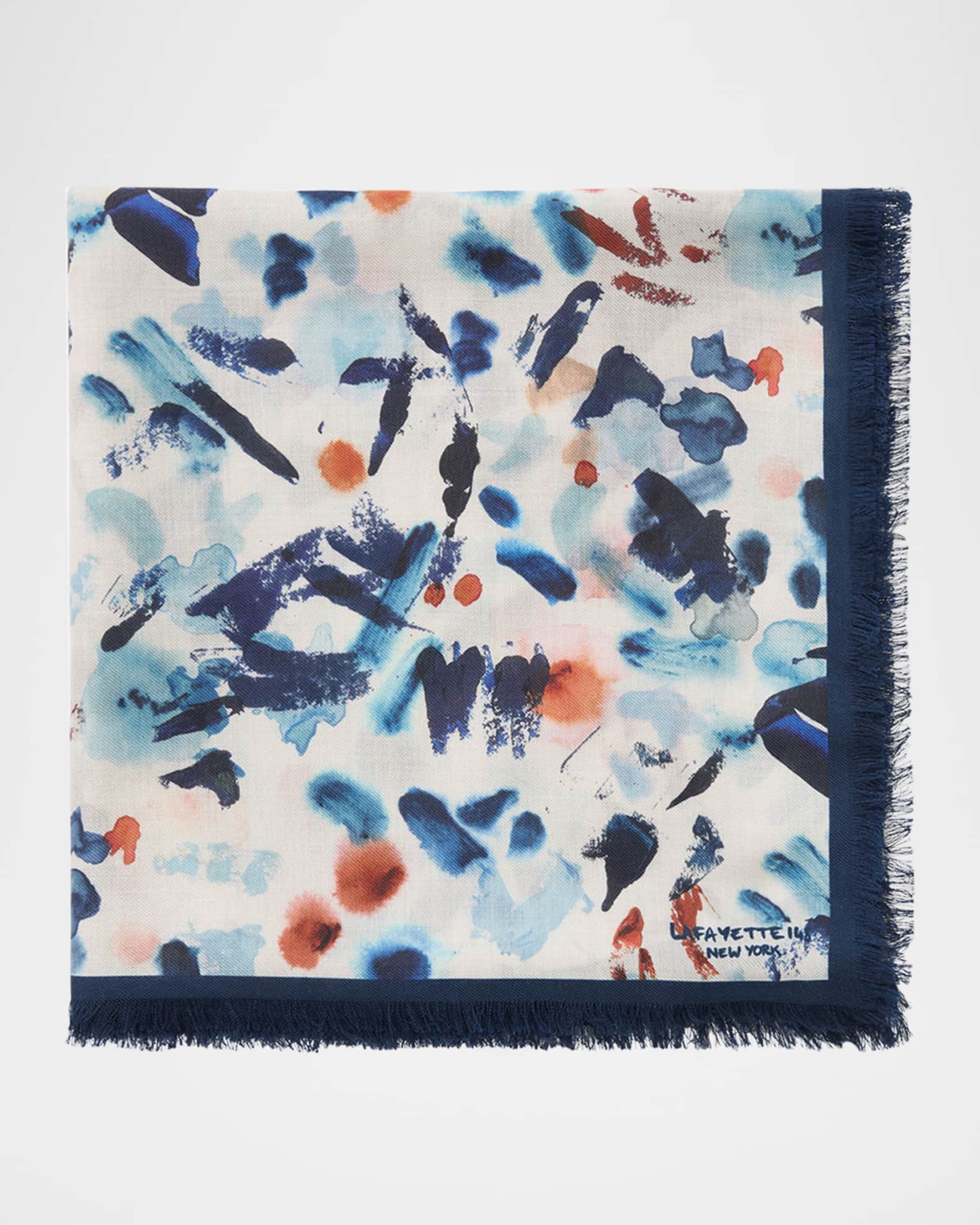 Lafayette 148 New York Paint Splatter Square Cashmere-Silk Scarf ...