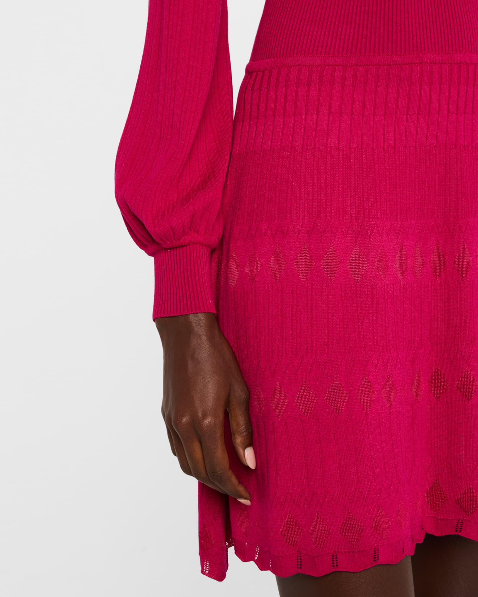 Misook Tonal Textured Fit-&-Flare Knit Mini Dress - Modern Fit | Neiman ...