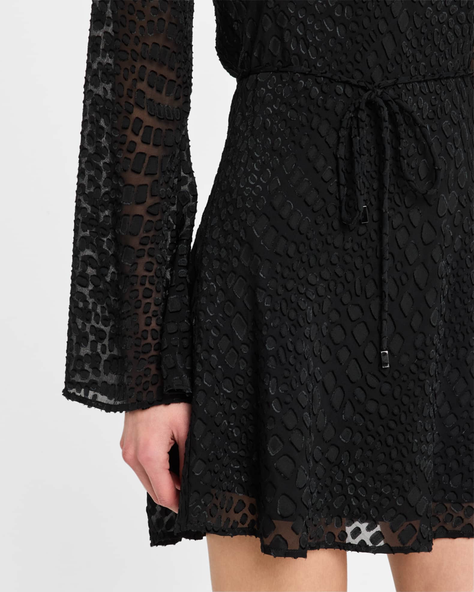 PAIGE Carmelyn Croc Burnout Mini Dress | Neiman Marcus