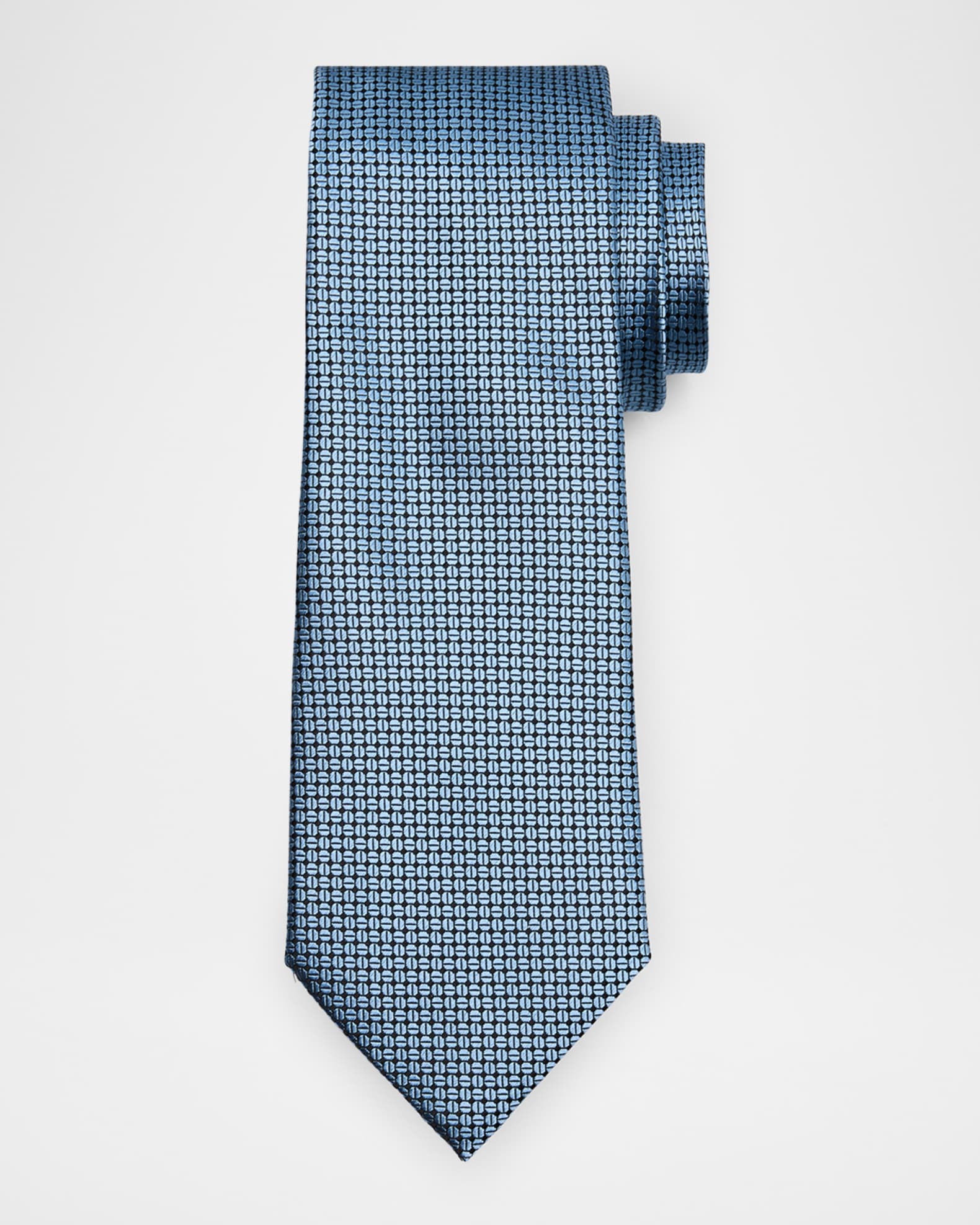 ZEGNA Men's Tonal Geometric Jacquard Tie | Neiman Marcus