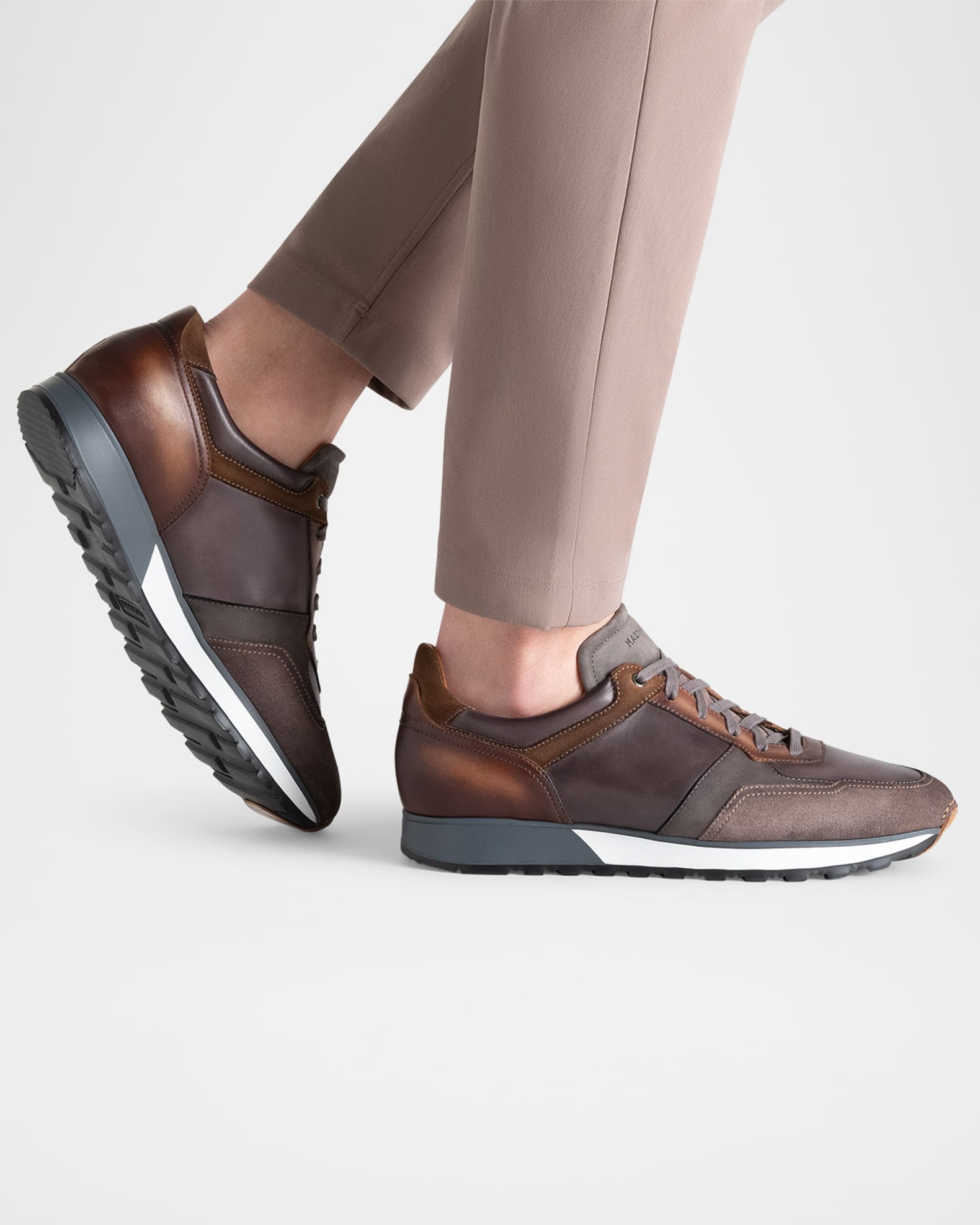 Magnanni Men's Arco Leather Runner Sneakers | Neiman Marcus