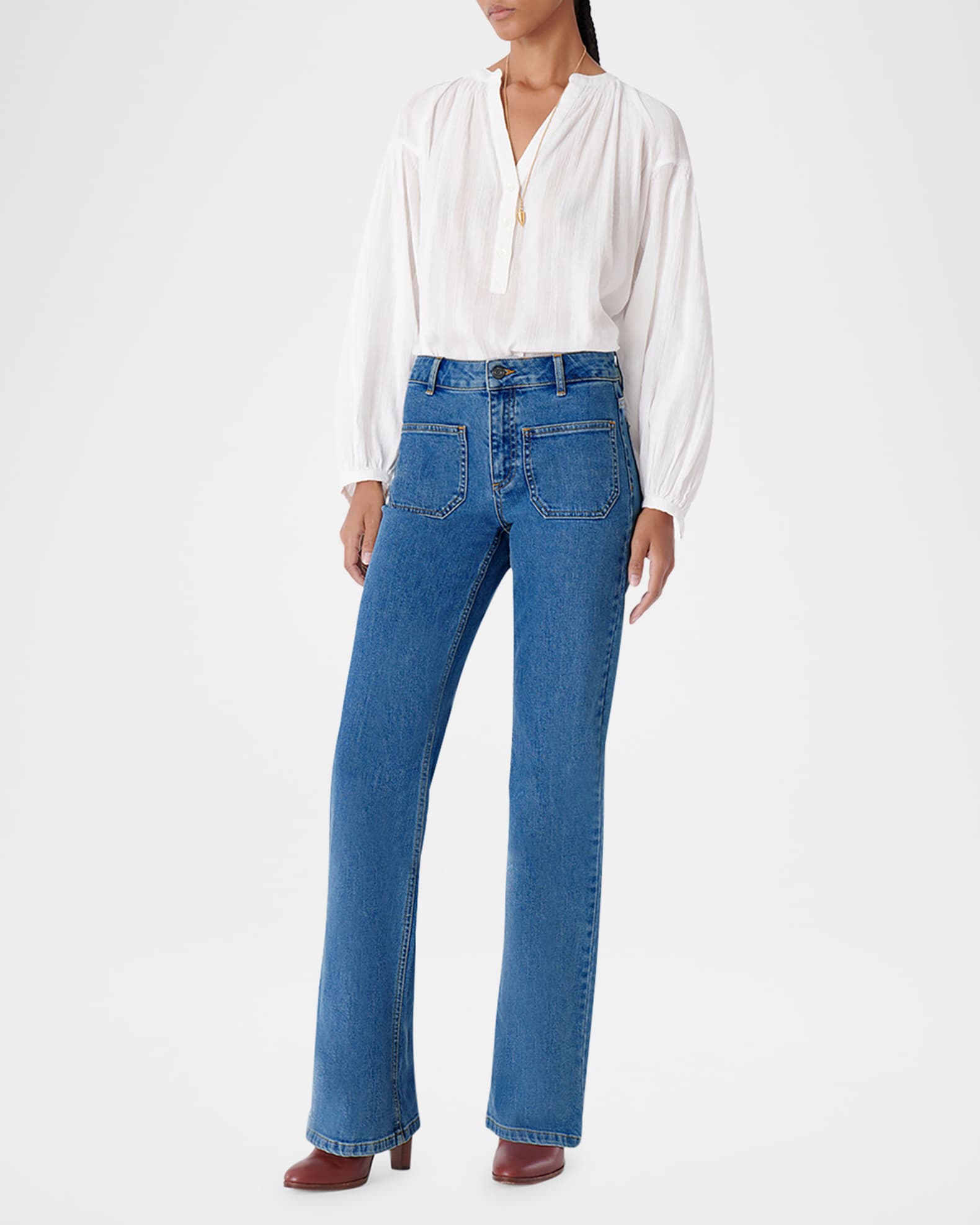 Vanessa Bruno High-Rise Denim Jeans | Neiman Marcus