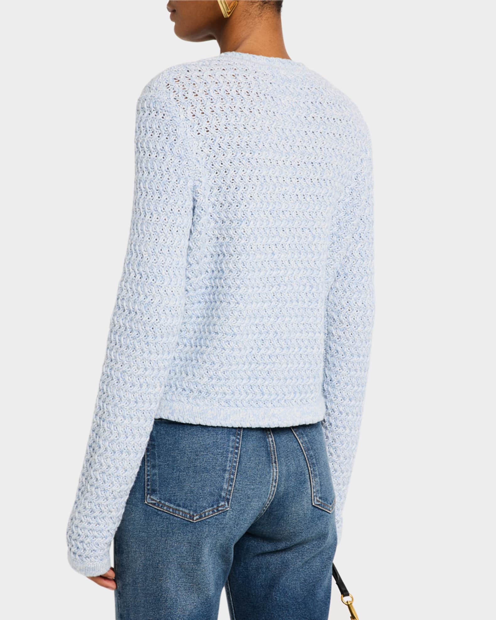 Vanessa Bruno Button-Down Open Cable Cardigan | Neiman Marcus