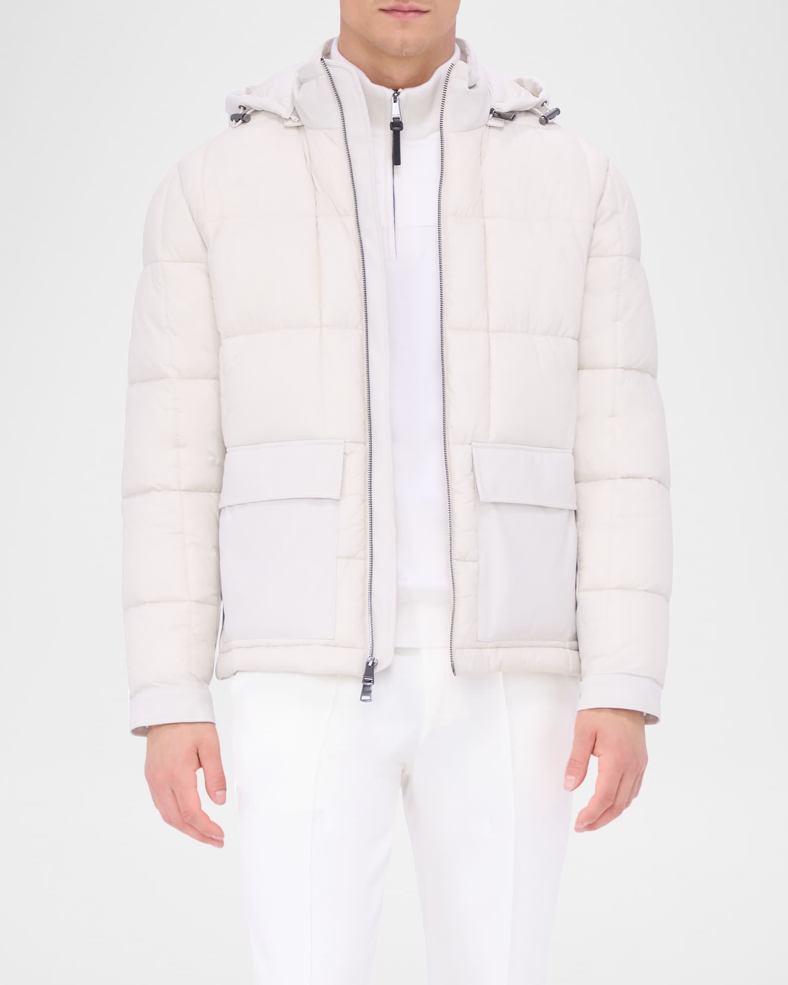 Bugatchi Men's Quilted Down Field Jacket | Neiman Marcus
