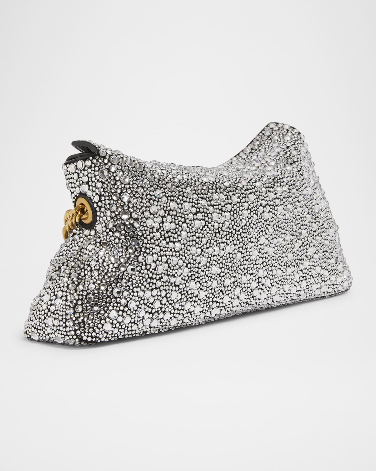 Balmain 1945 Pouch Crossbody Bag in Strass Suede & Leather | Neiman Marcus