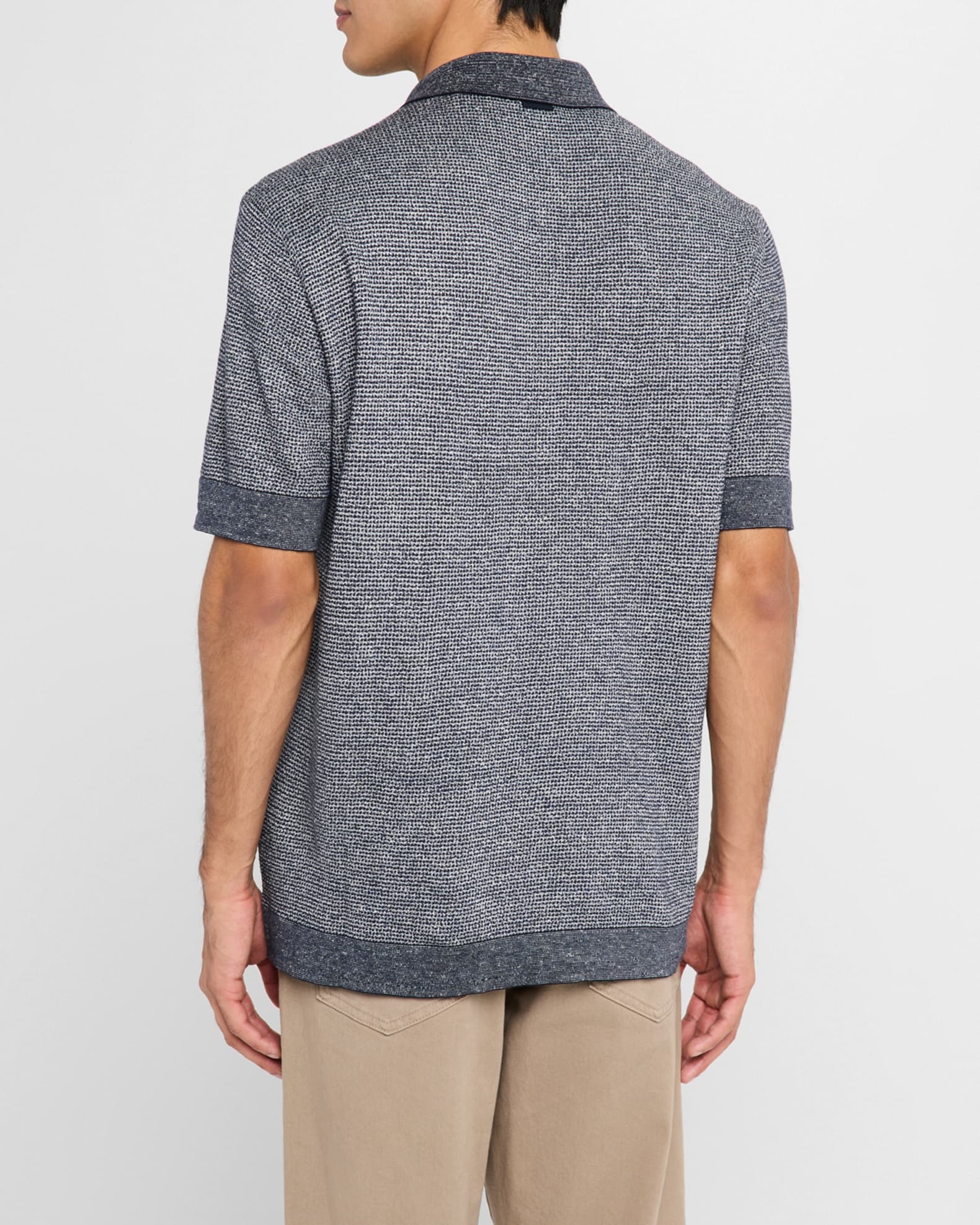 ZEGNA Men's Heathered Polo | Neiman Marcus