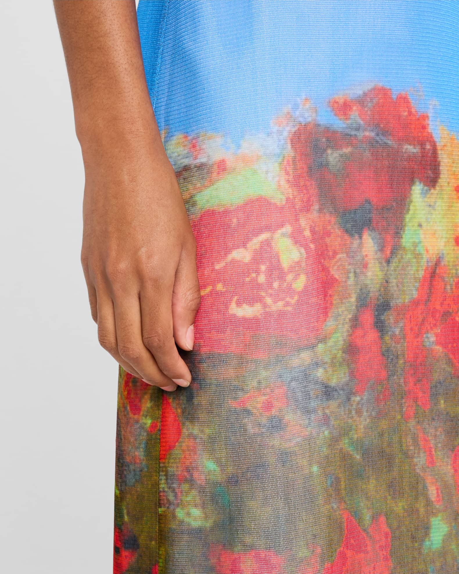 Wynn Hamlyn Printed Mesh Maxi Dress | Neiman Marcus