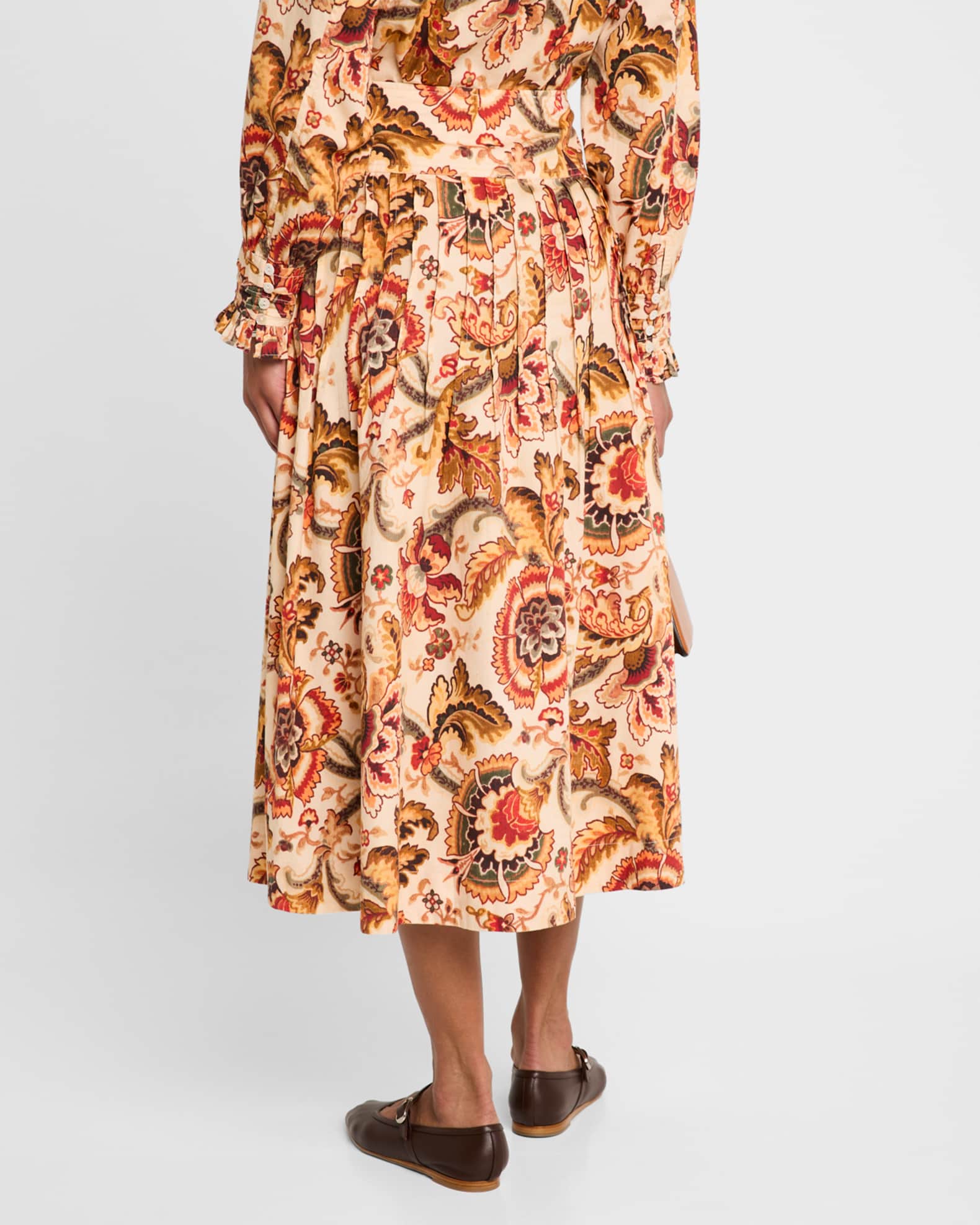 LOVE THE LABEL Lazarette Pleated Midi Skirt | Neiman Marcus