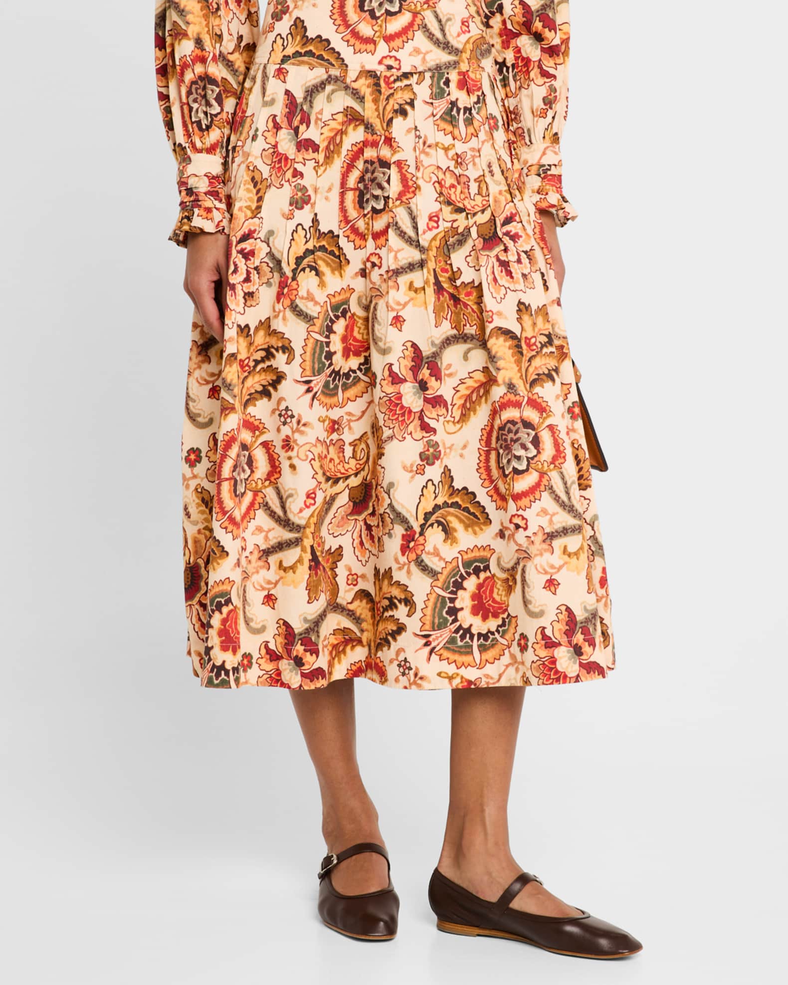 LOVE THE LABEL Lazarette Pleated Midi Skirt | Neiman Marcus