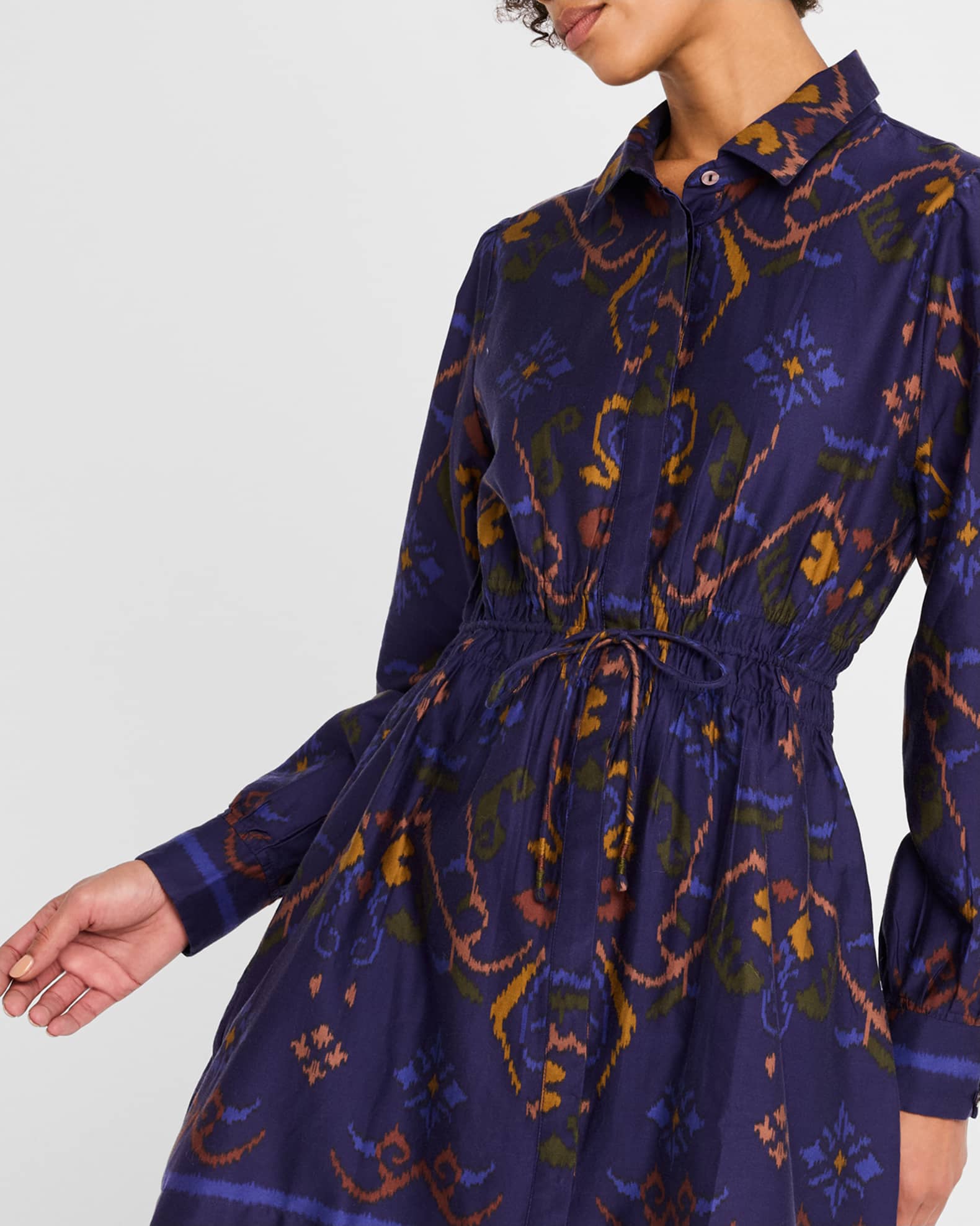 LOVE THE LABEL Lillabelle Ikat Mini Shirtdress | Neiman Marcus