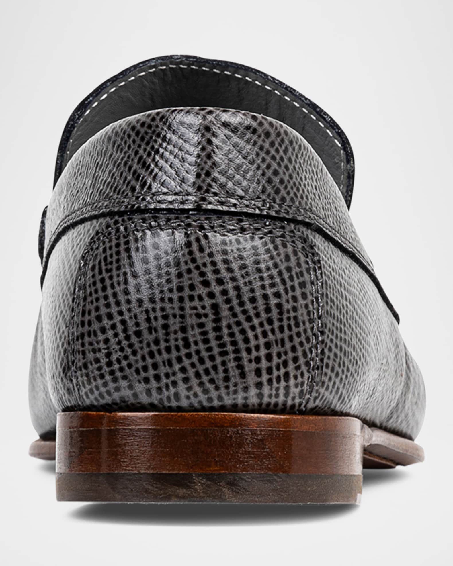 Donald Pliner Men's Dacio Lizard-Effect Leather Bit Loafers | Neiman Marcus