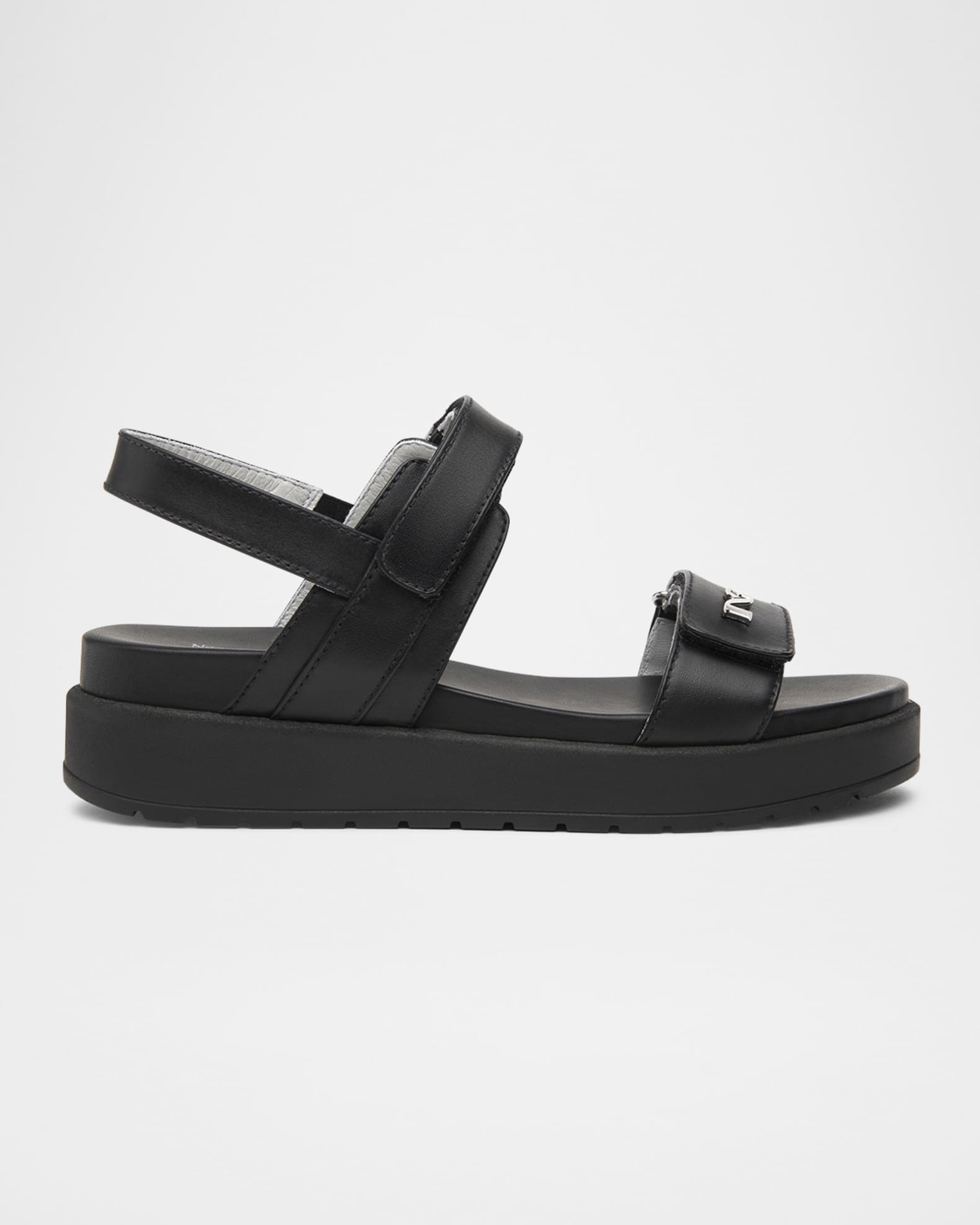 NeroGiardini Leather Double-Grip Flatform Sandals | Neiman Marcus