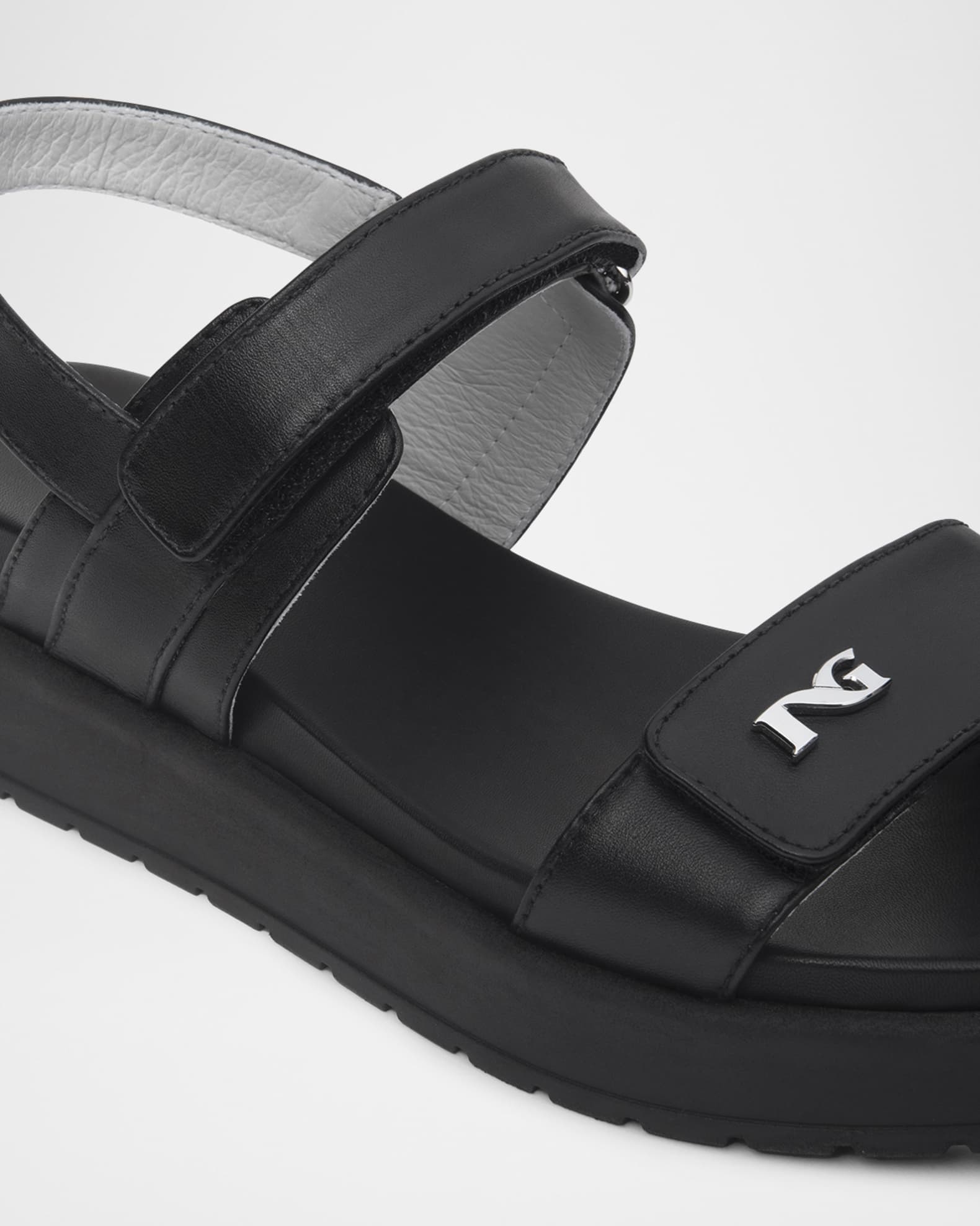 NeroGiardini Leather Double-Grip Flatform Sandals | Neiman Marcus