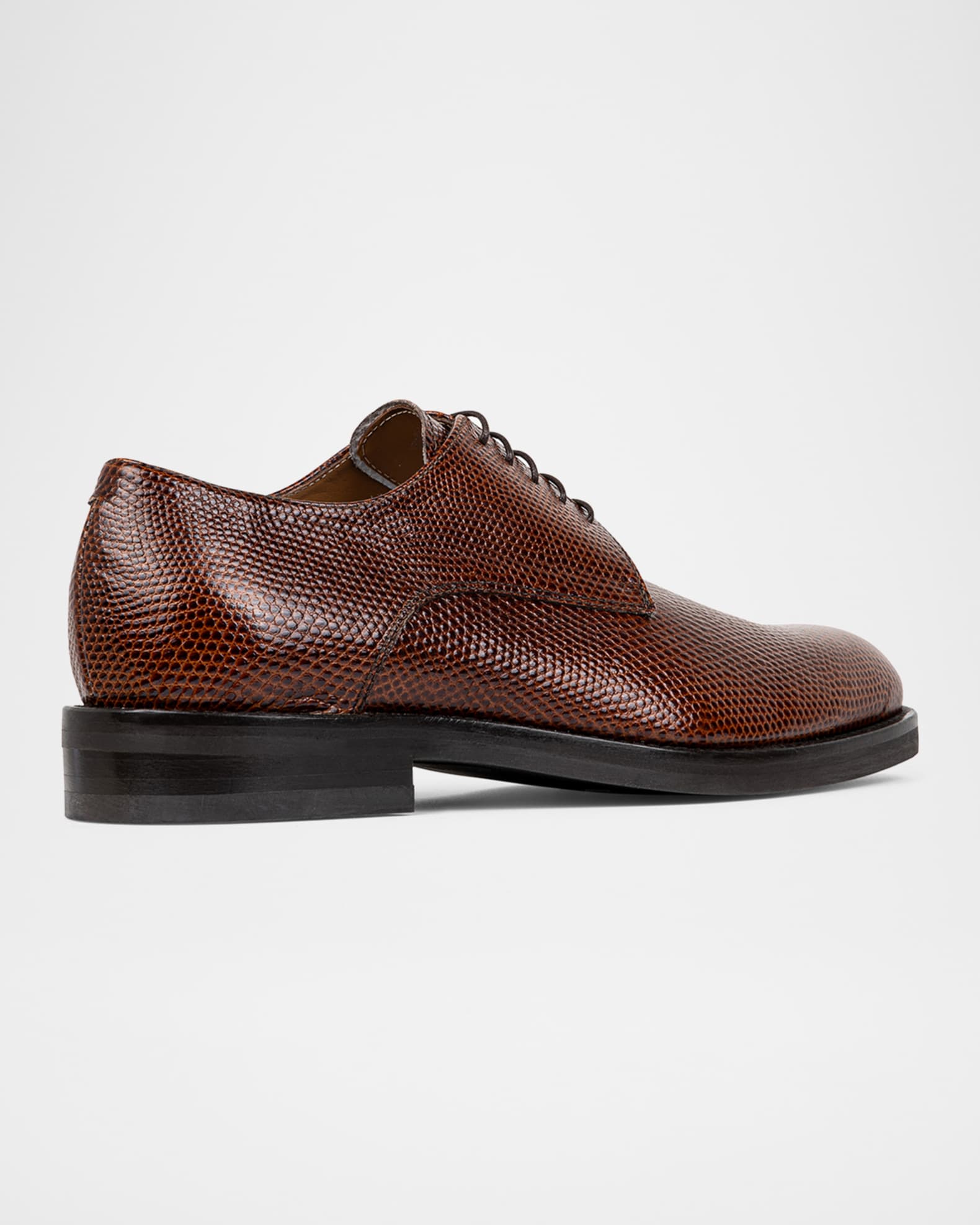 Donald Pliner Men's Russell Lizard-Print Leather Derby Shoes | Neiman ...