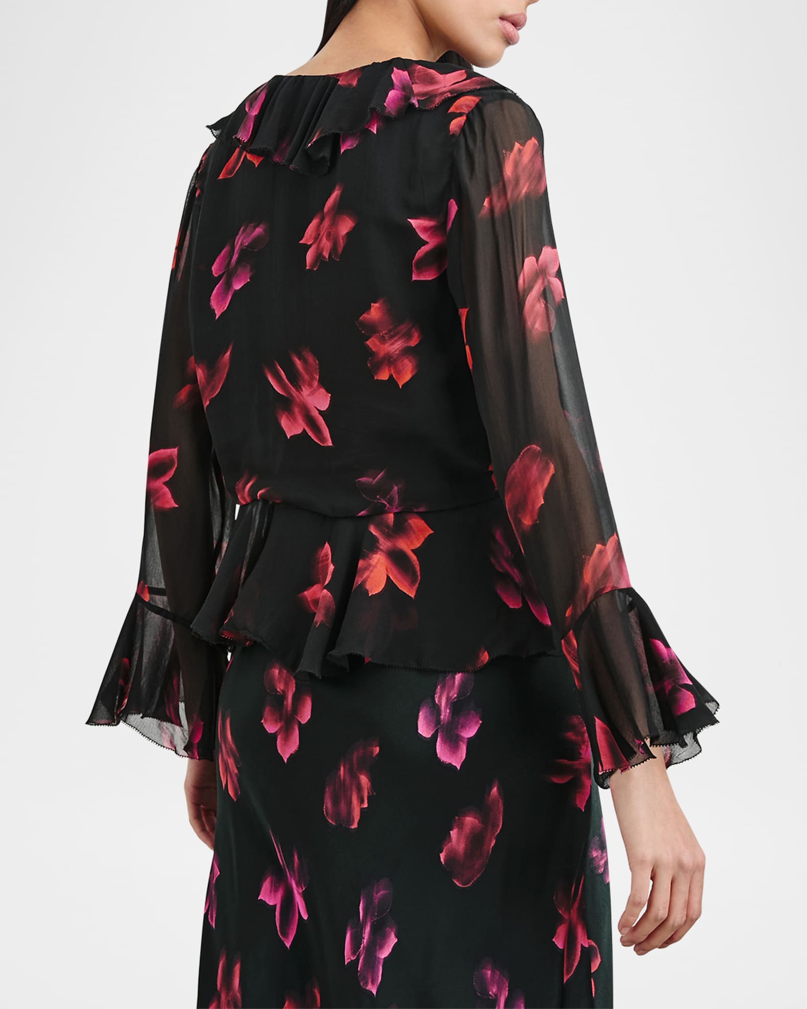 Rails Nicoletta Floral Chiffon Long-Sleeve Top | Neiman Marcus