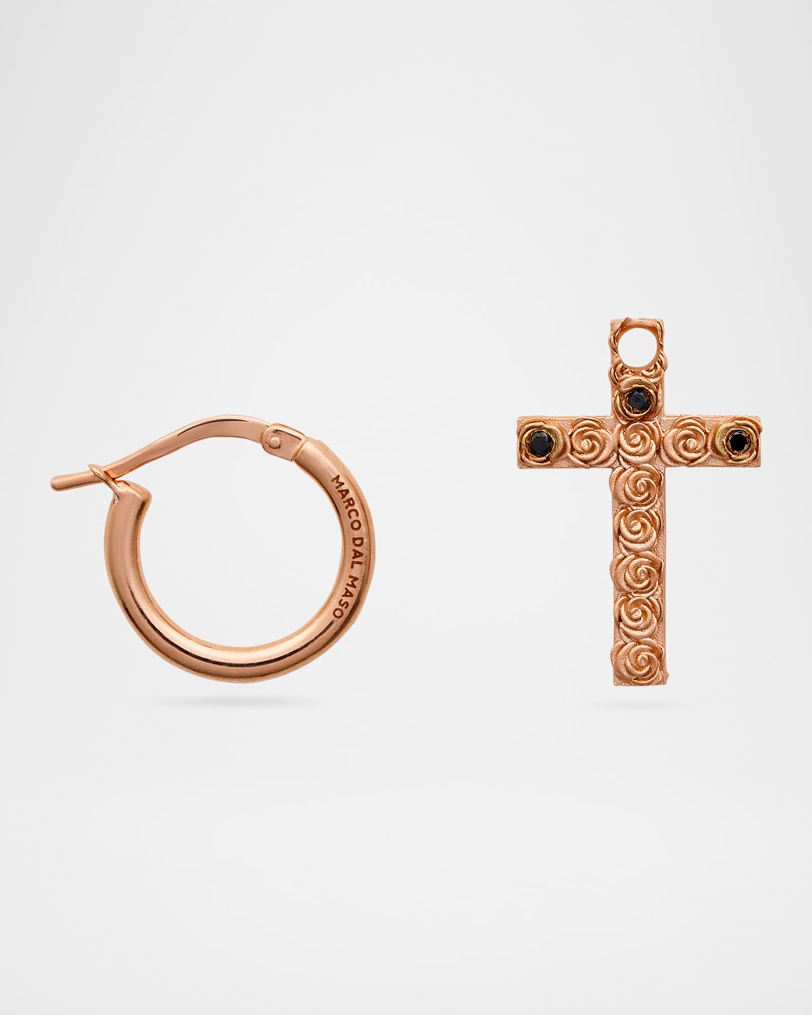 Marco Dal Maso The Cross Bed of Roses Mono Earring in Matte Polished ...