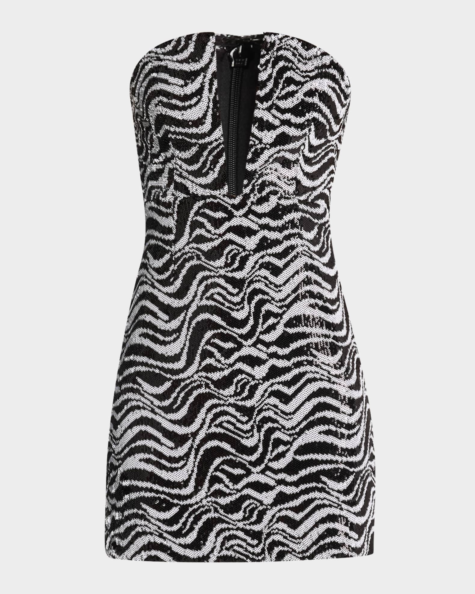 Ramy Brook Caitrin Strapless Plunge Sequin Mini Dress | Neiman Marcus