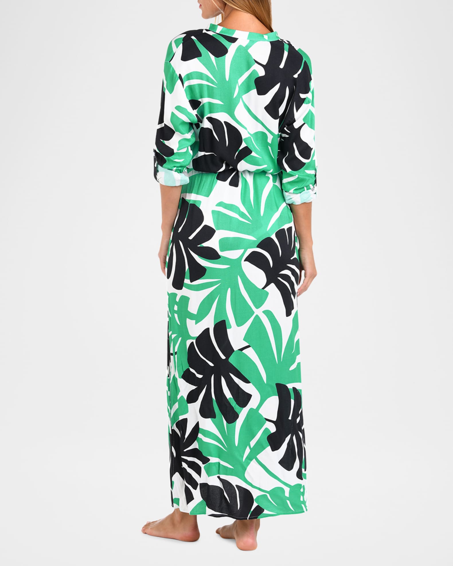 Sunshine 79 Monstera Maxi Shirtdress | Neiman Marcus