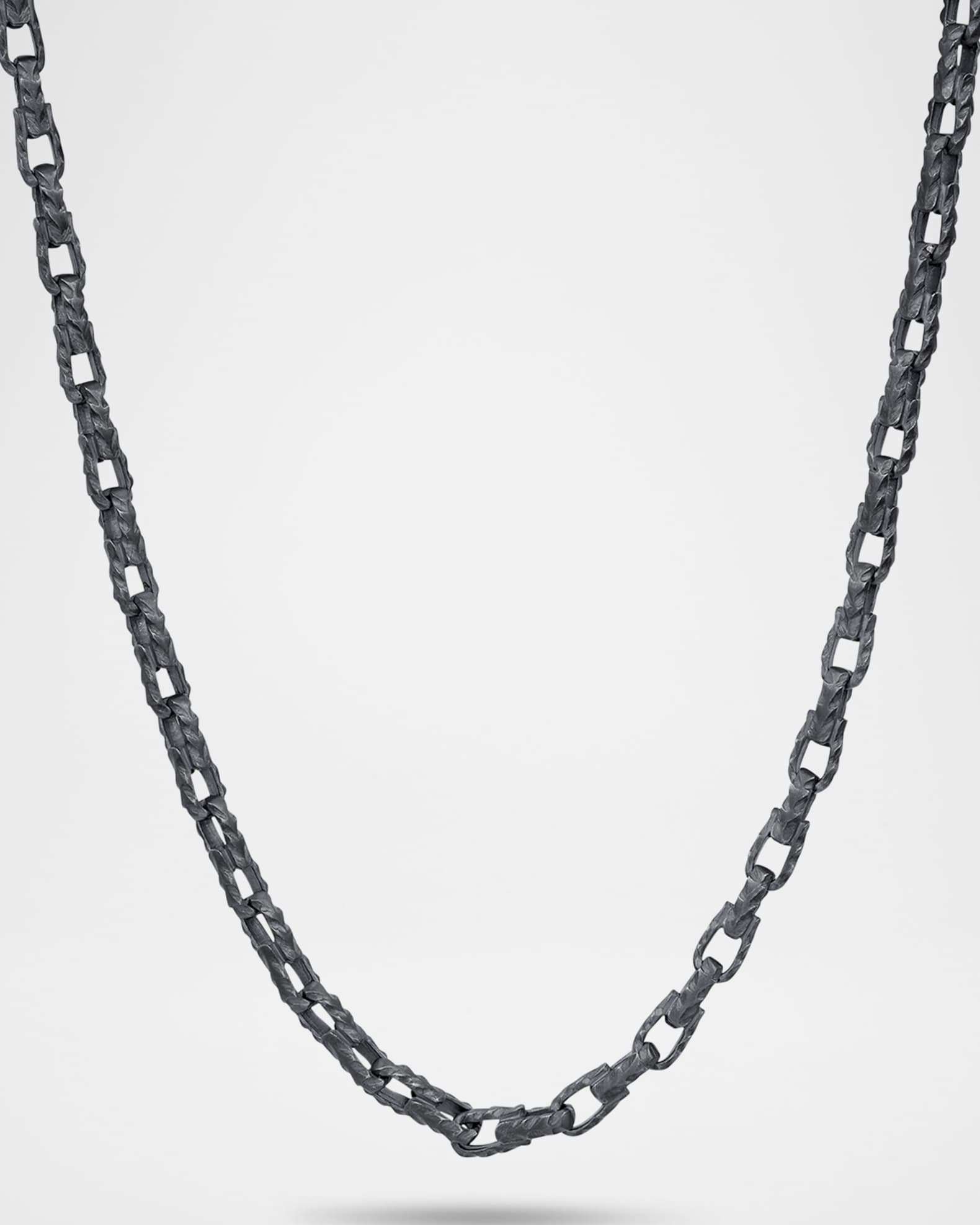 Marco Dal Maso Men's Ulysses Oxidized Sterling Silver Box Chain ...