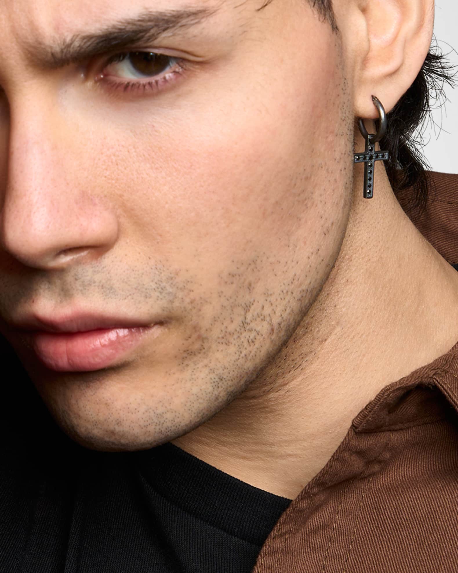 Marco Dal Maso Men's The Cross Oxidized Sterling Silver Black Diamond ...