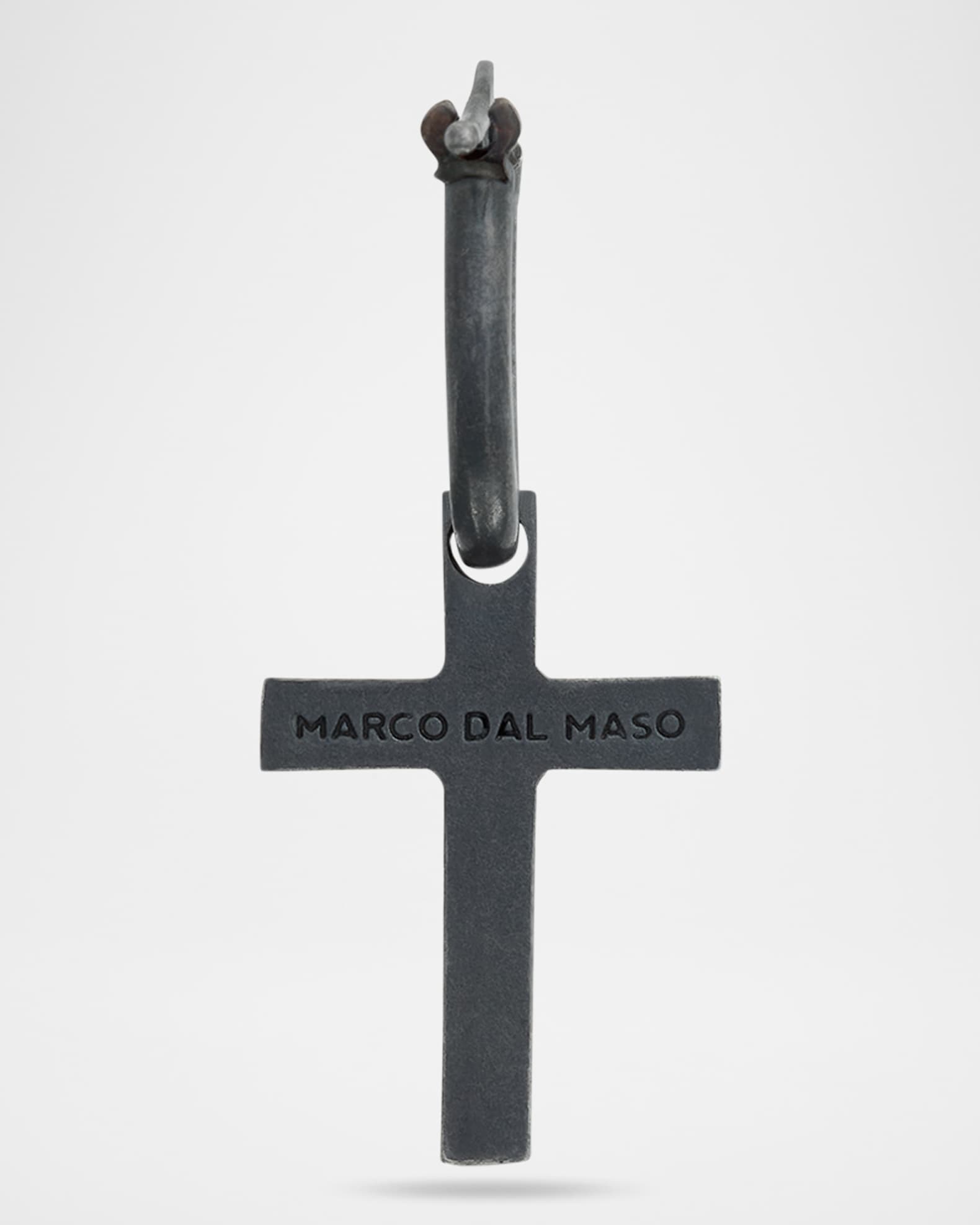 Marco Dal Maso Men's The Cross Oxidized Sterling Silver Black Diamond ...