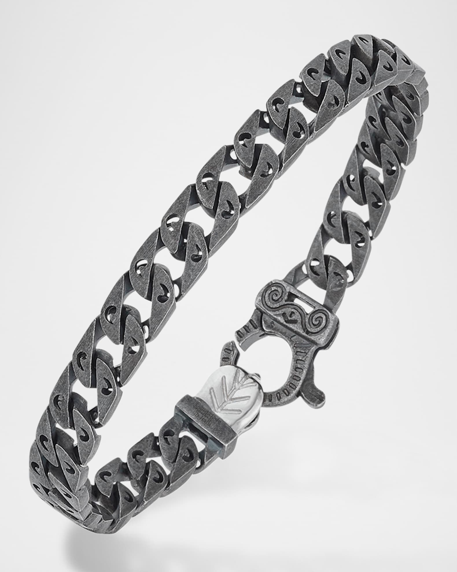 Marco Dal Maso Men's Flaming Tongue Oxidized Sterling Silver Black ...