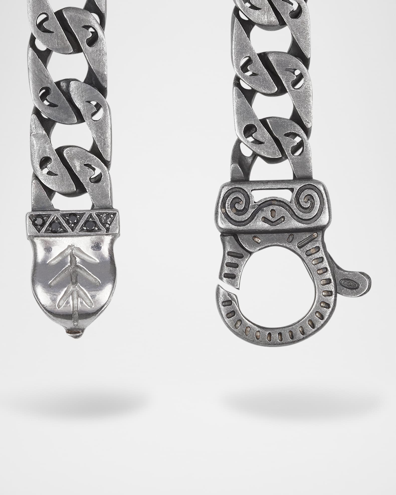 Marco Dal Maso Men's Flaming Tongue Oxidized Sterling Silver Black ...