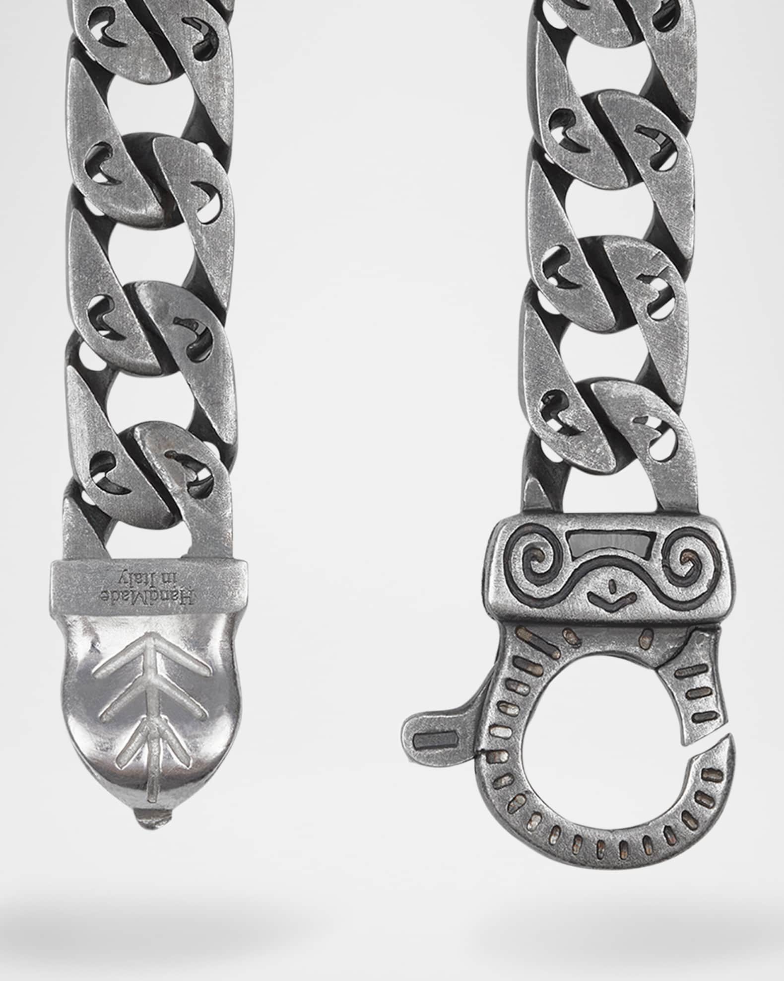 Marco Dal Maso Men's Flaming Tongue Oxidized Sterling Silver Black ...