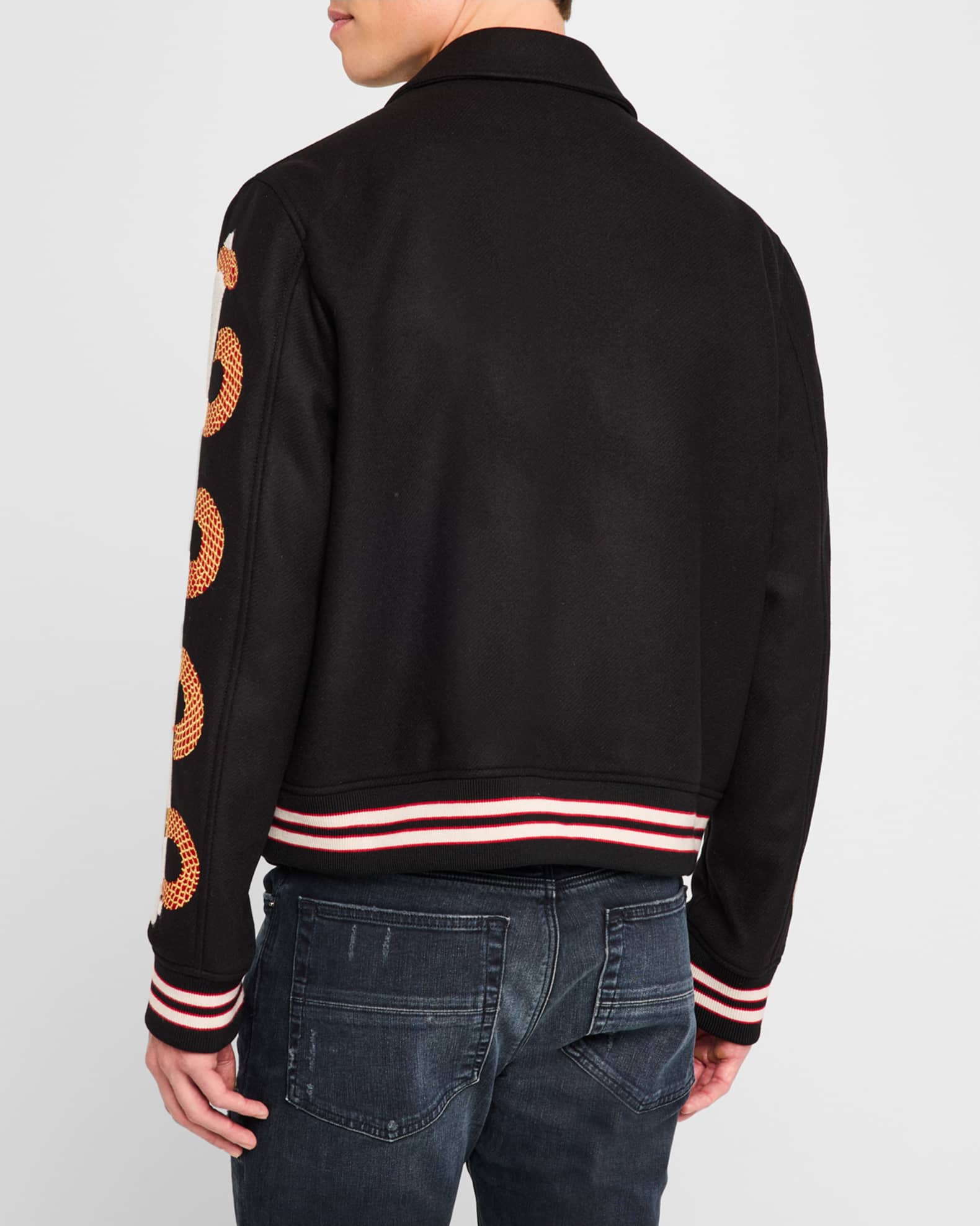 Amiri Men's Snake Bones Varsity Jacket | Neiman Marcus