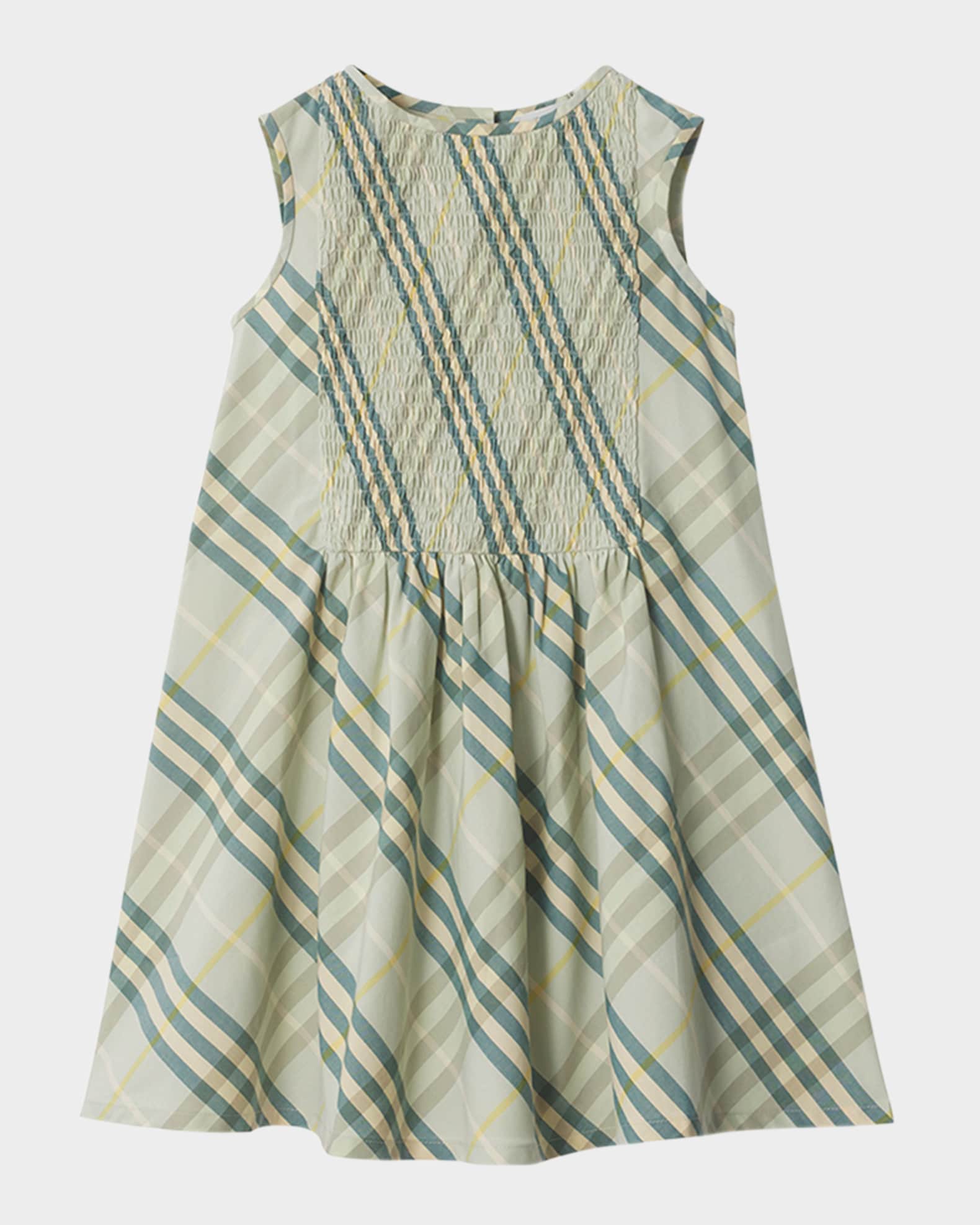 Burberry Girl's Yvette Smocked Check-Print Dress, Size 3-14 | Neiman Marcus