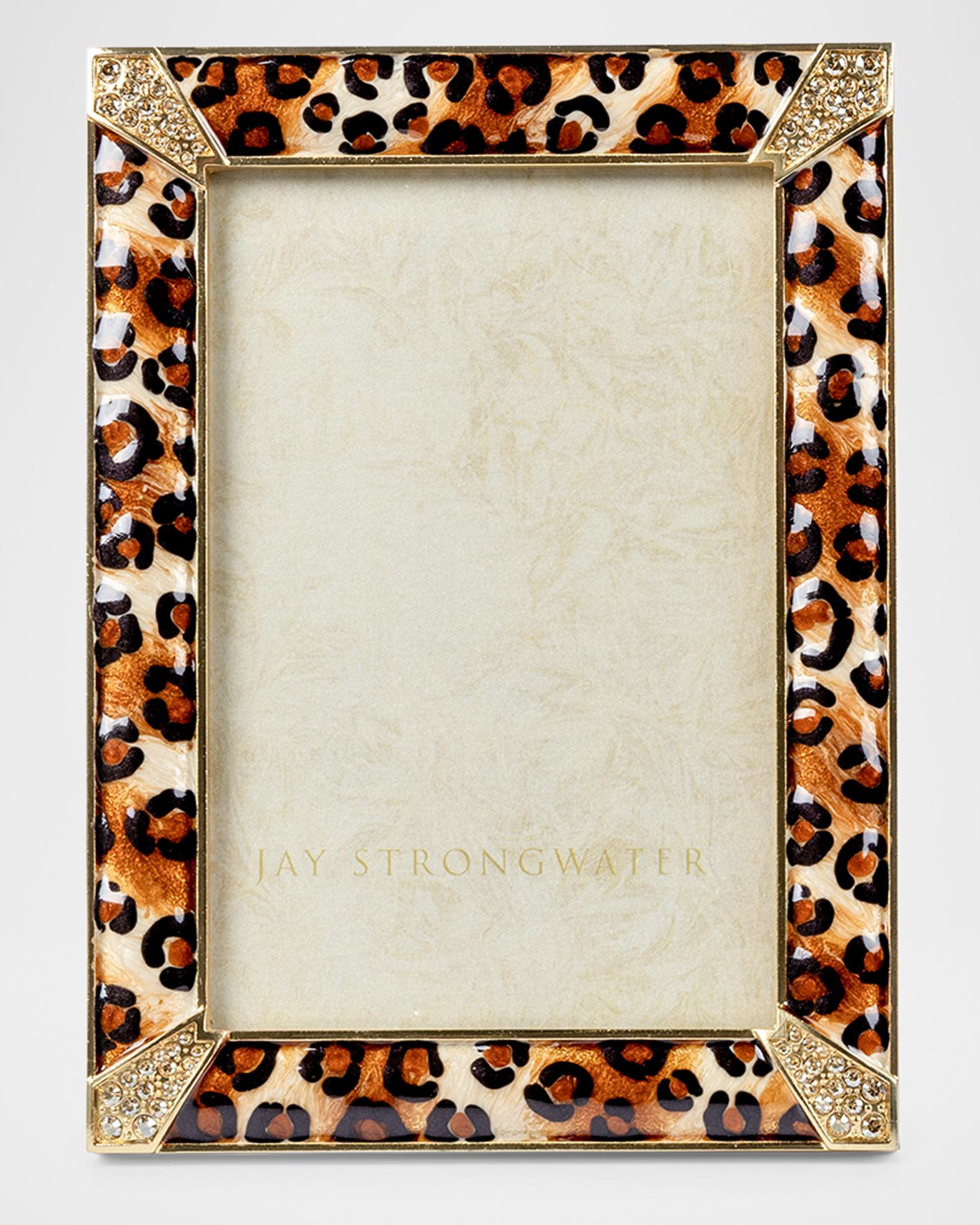 Jay Strongwater Lavinia 4" x 6" Picture Frame, Leopard | Neiman Marcus