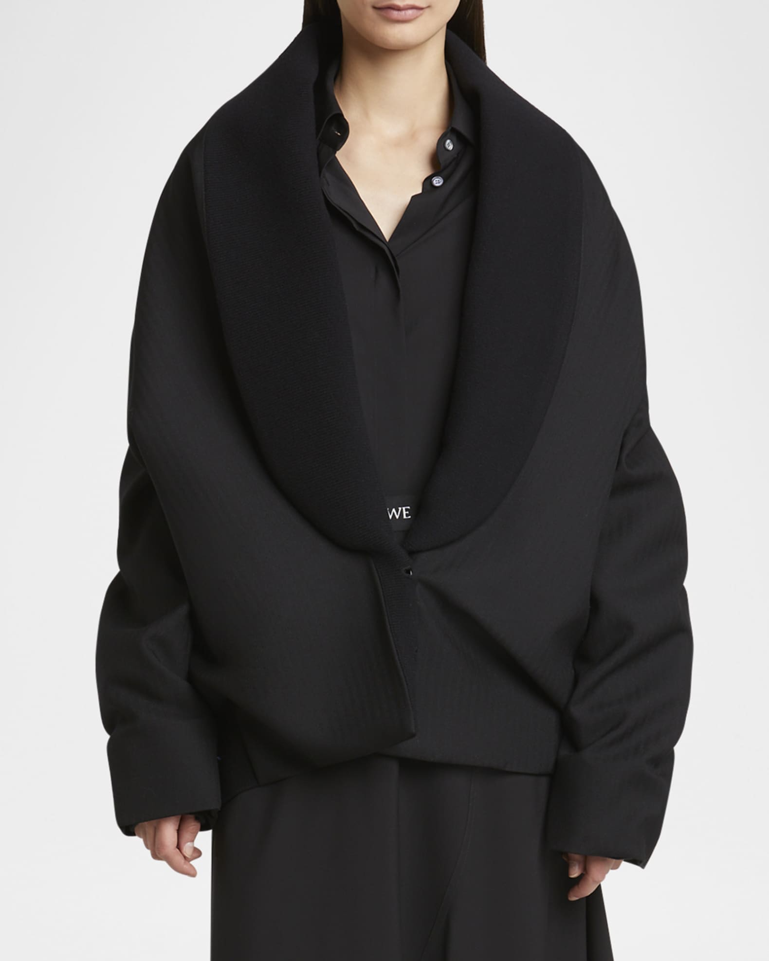 Loewe Layered Bomber Jacket with Logo Detail | Neiman Marcus