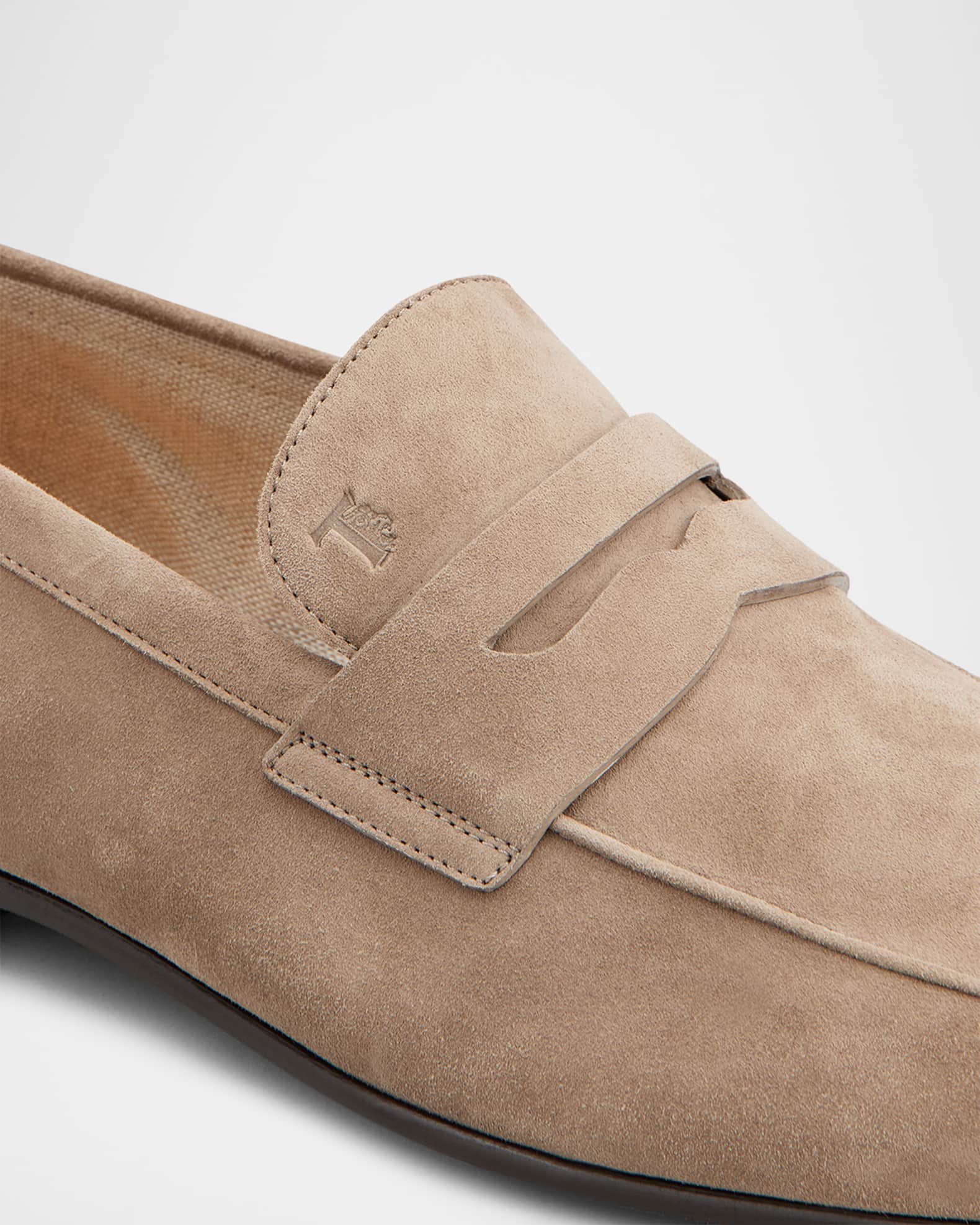 Tod's Men's Mocassino Suede Penny Loafers | Neiman Marcus