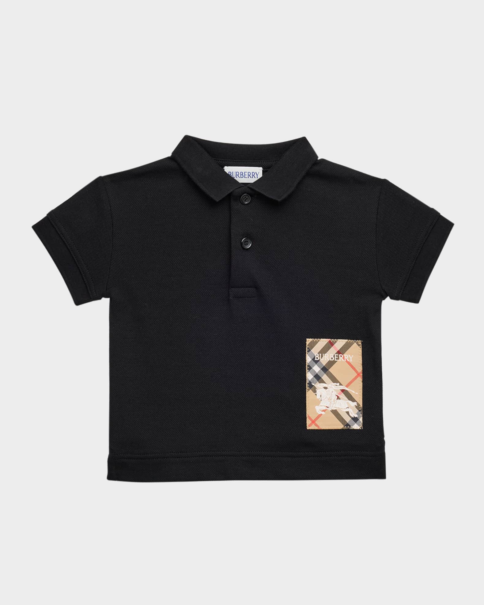 Burberry Boy's Johane EKD Logo-Patch Polo Shirt, Size 6M-2 | Neiman Marcus