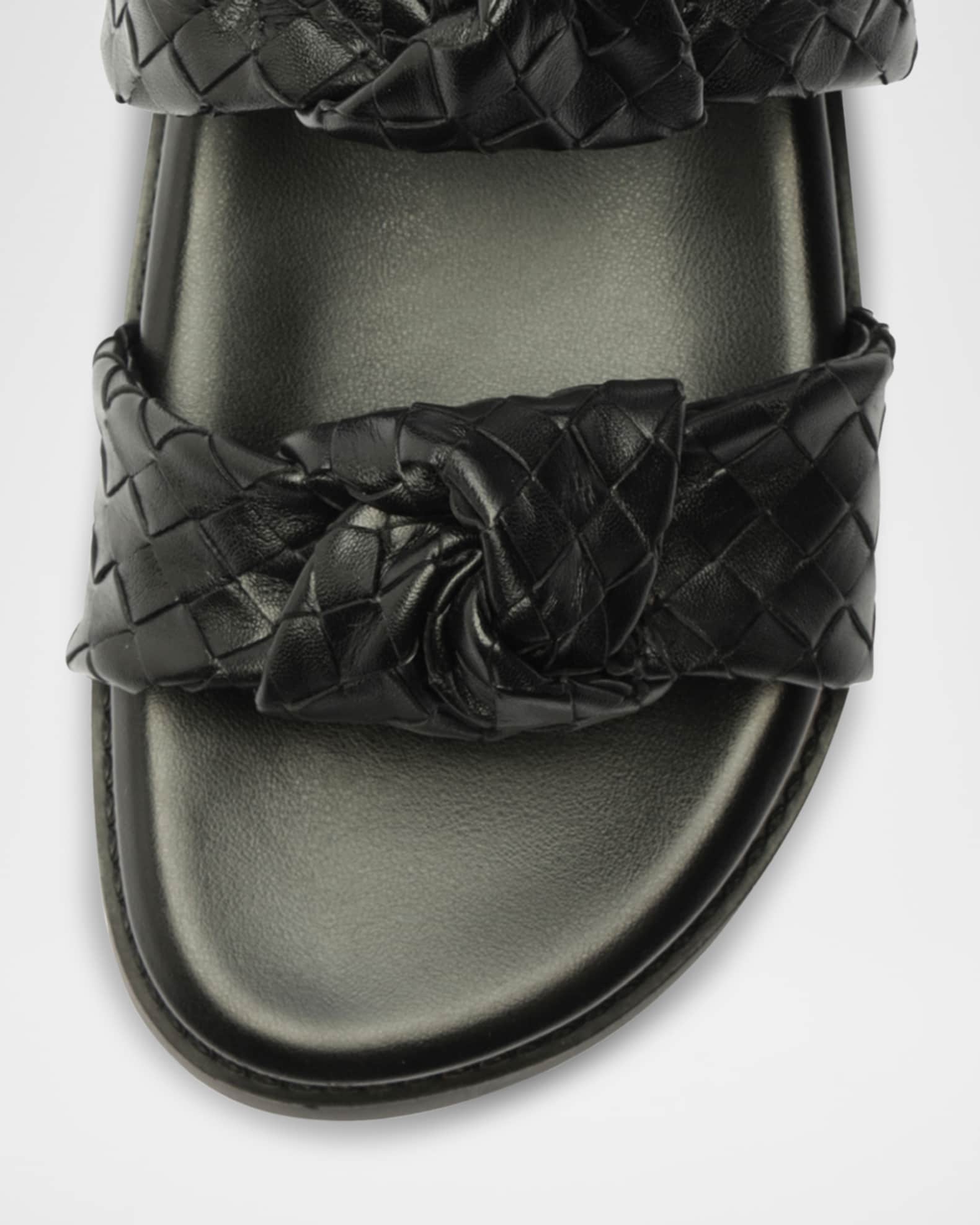 Schutz Woven Leather Knot Slingback Sandals | Neiman Marcus