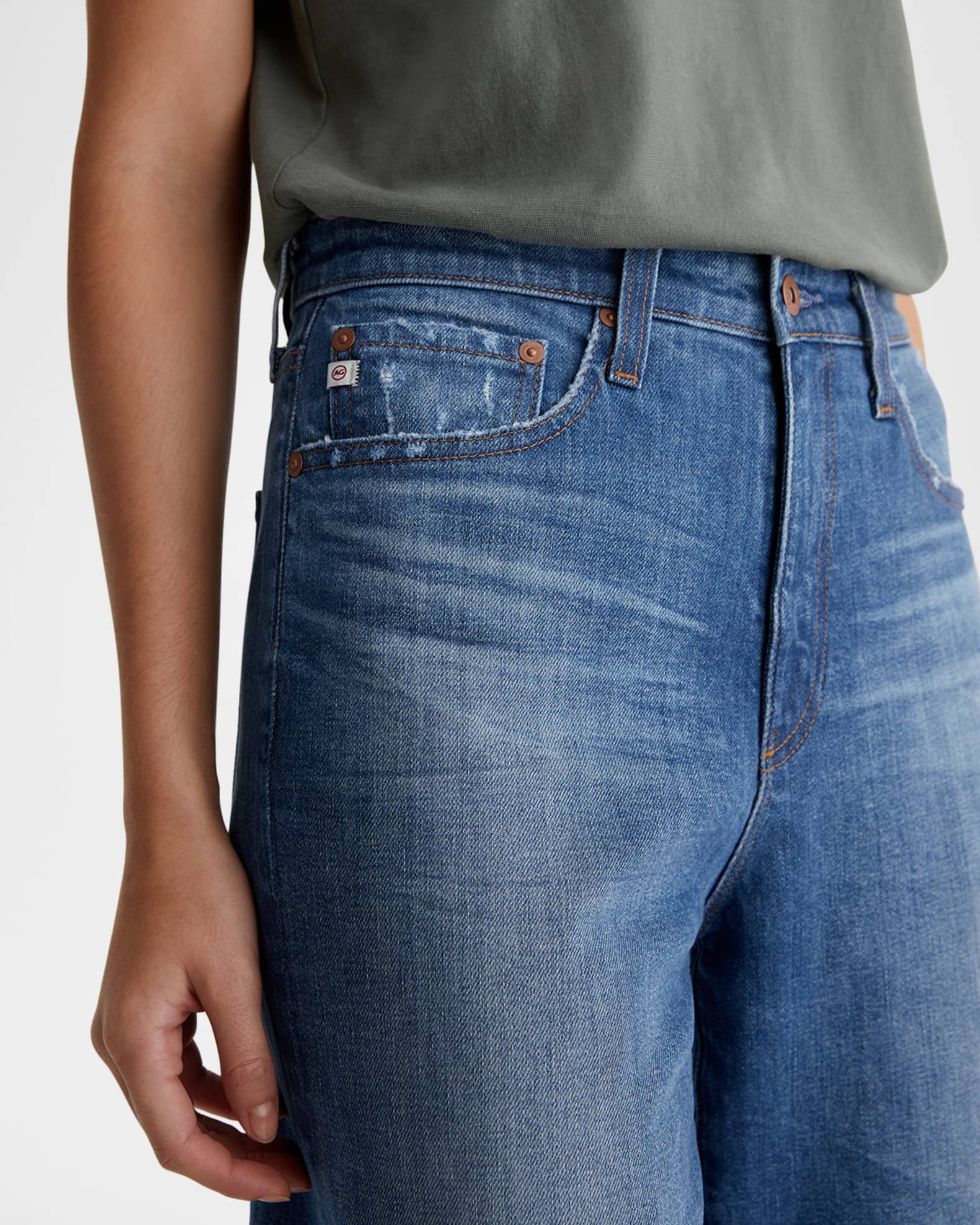 AG Jeans Kora High-Rise Wide-Leg Jeans | Neiman Marcus
