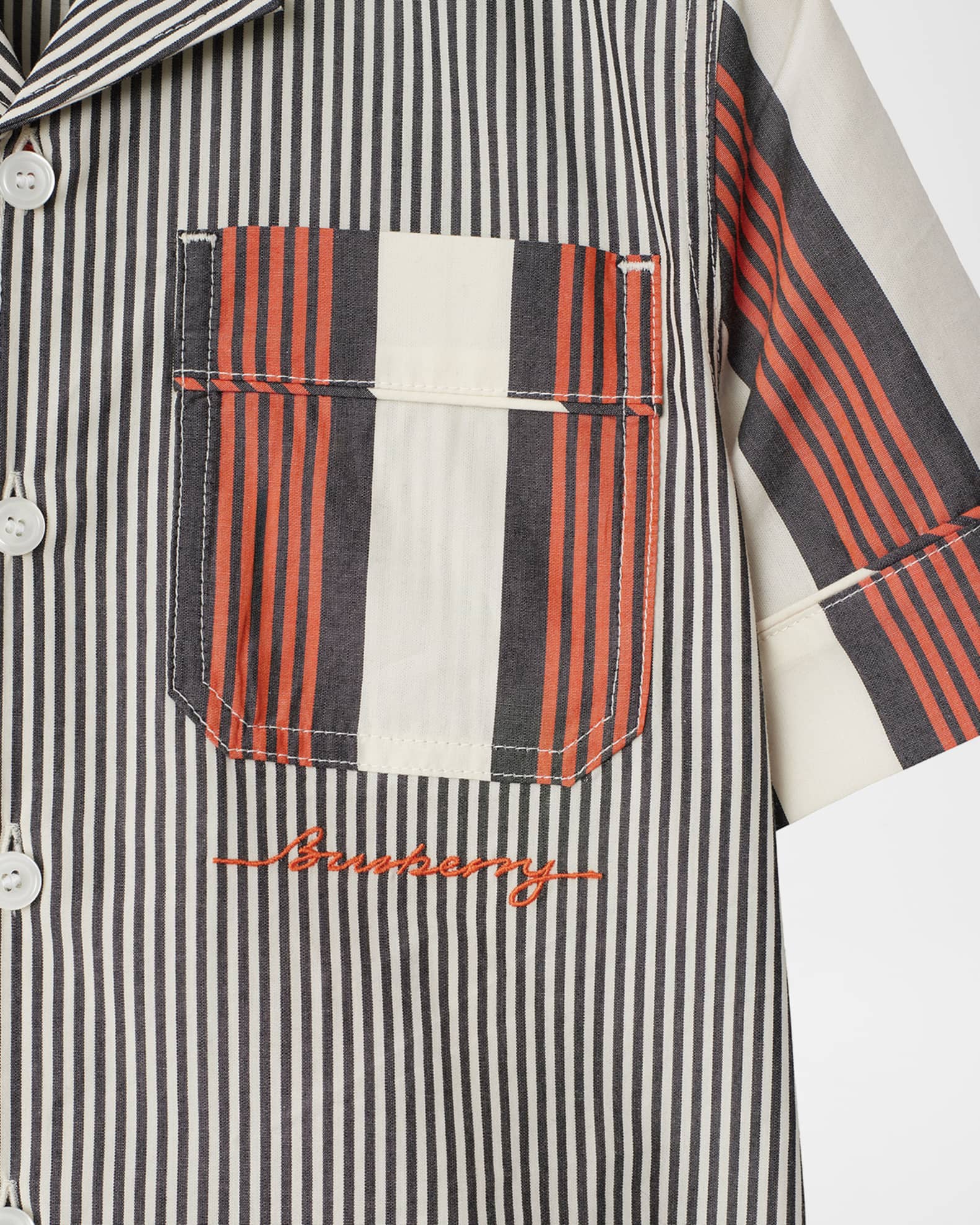 Burberry Boy's Xanadu Mixed Striped Shirt, Size 3-14 | Neiman Marcus