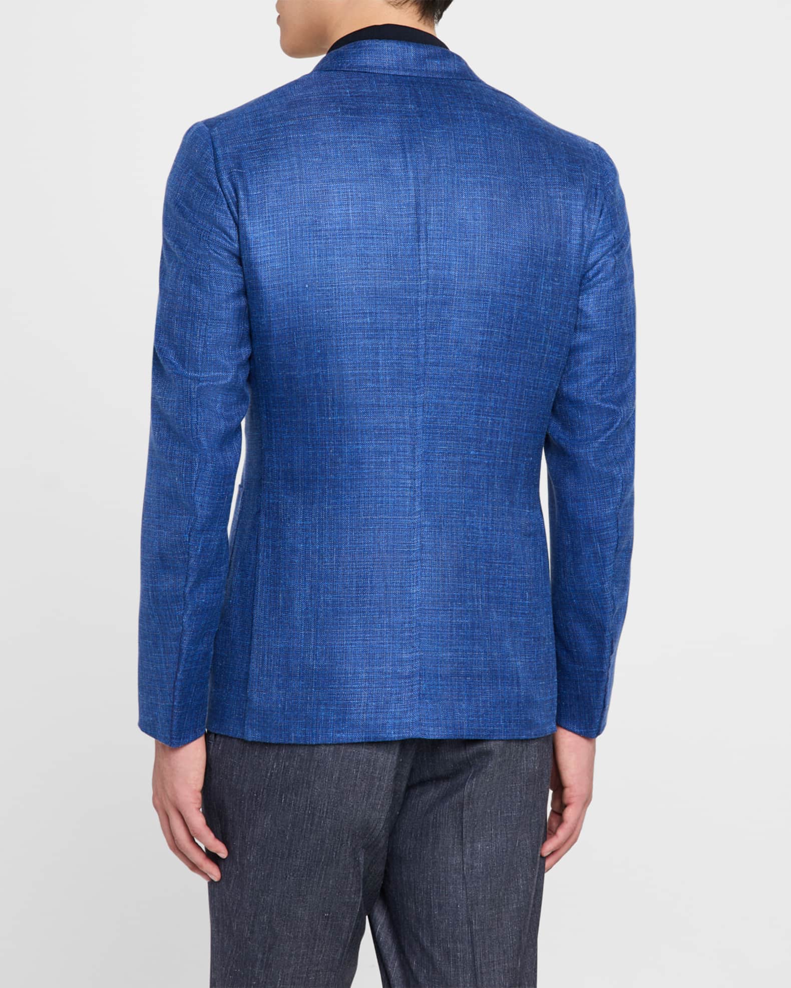 Isaia Men's Textured Wool-Blend Blazer | Neiman Marcus