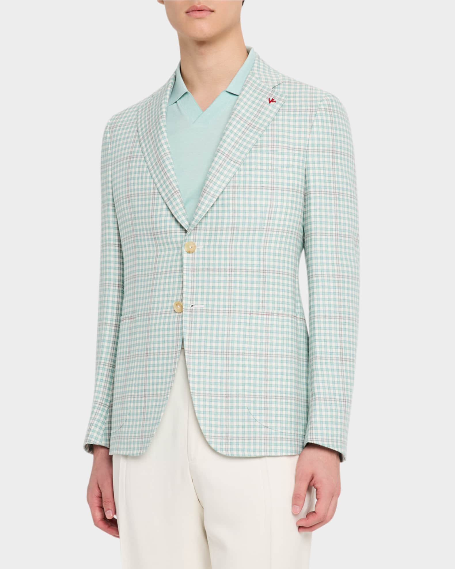 Isaia Men's Graph Check Sport Coat | Neiman Marcus