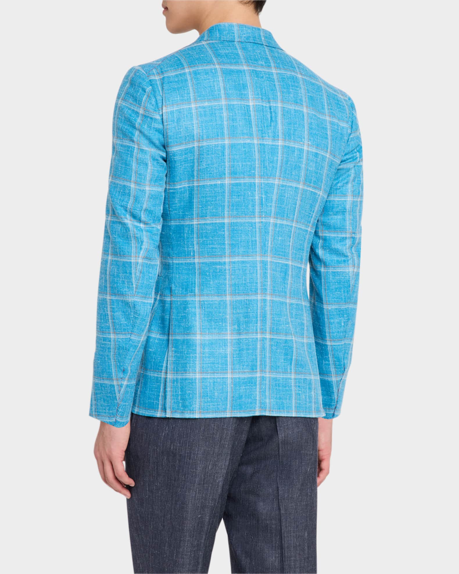Isaia Men's Windowpane Sport Coat | Neiman Marcus