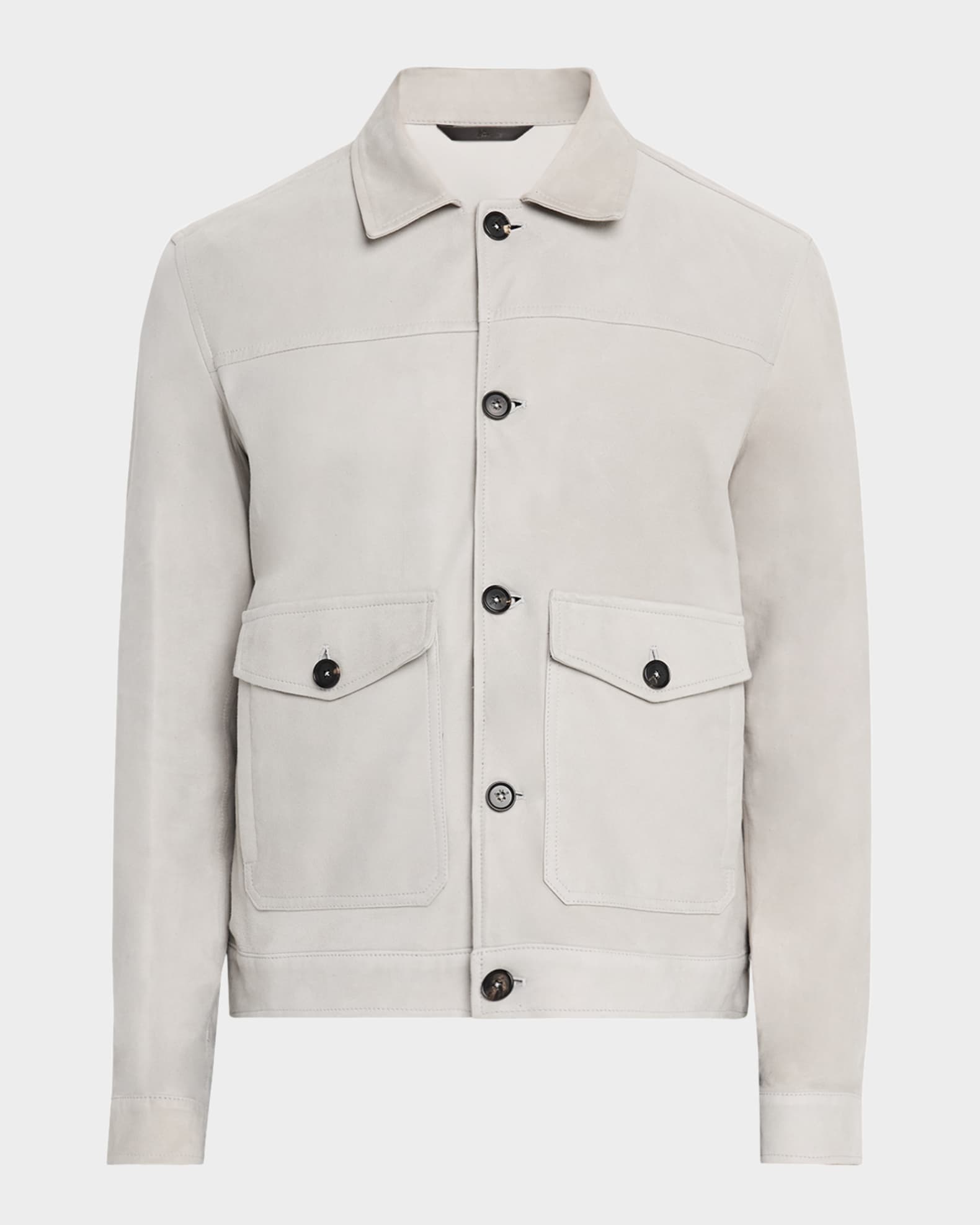Isaia Men's Suede Button-Front Blouson | Neiman Marcus