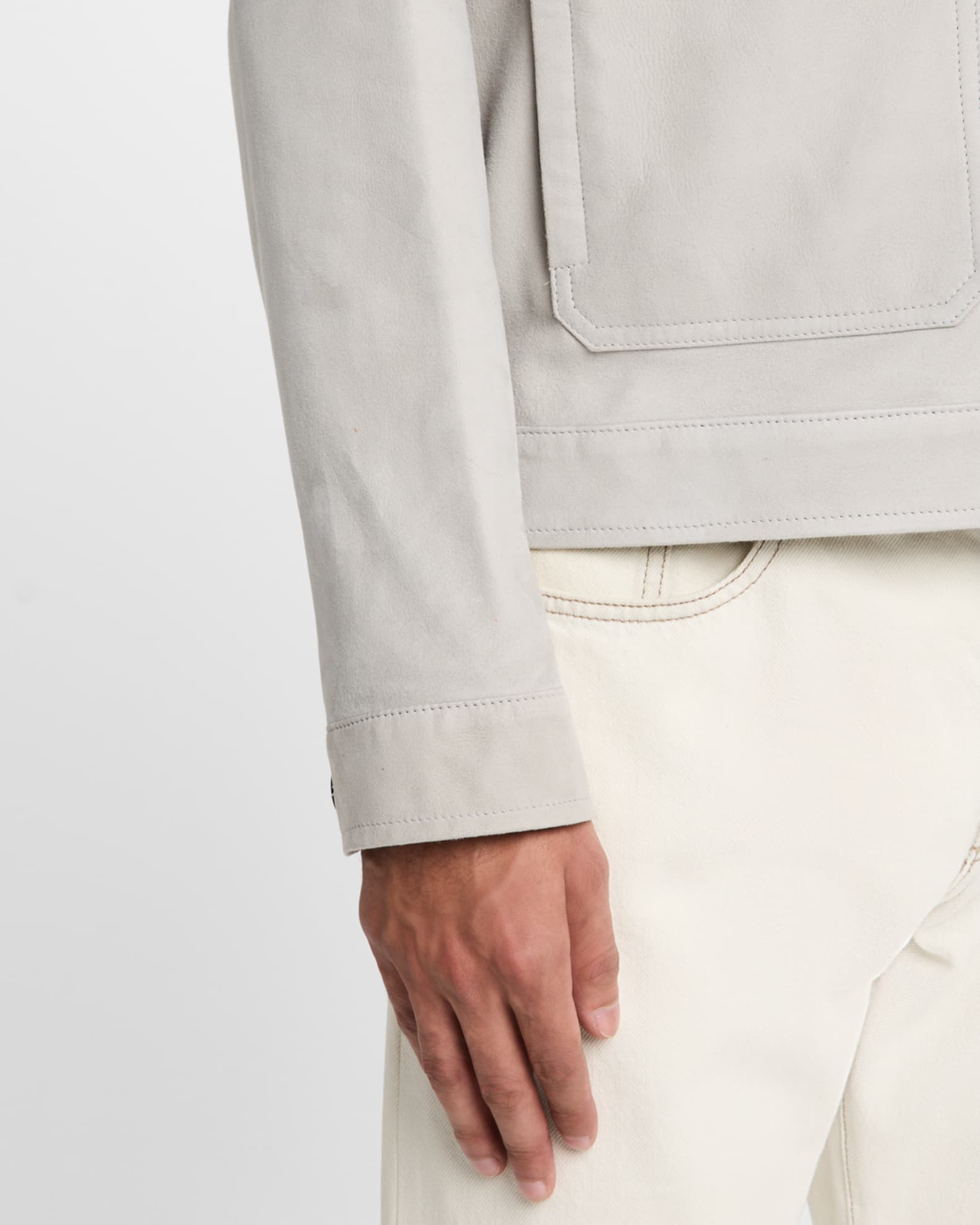 Isaia Men's Suede Button-Front Blouson | Neiman Marcus