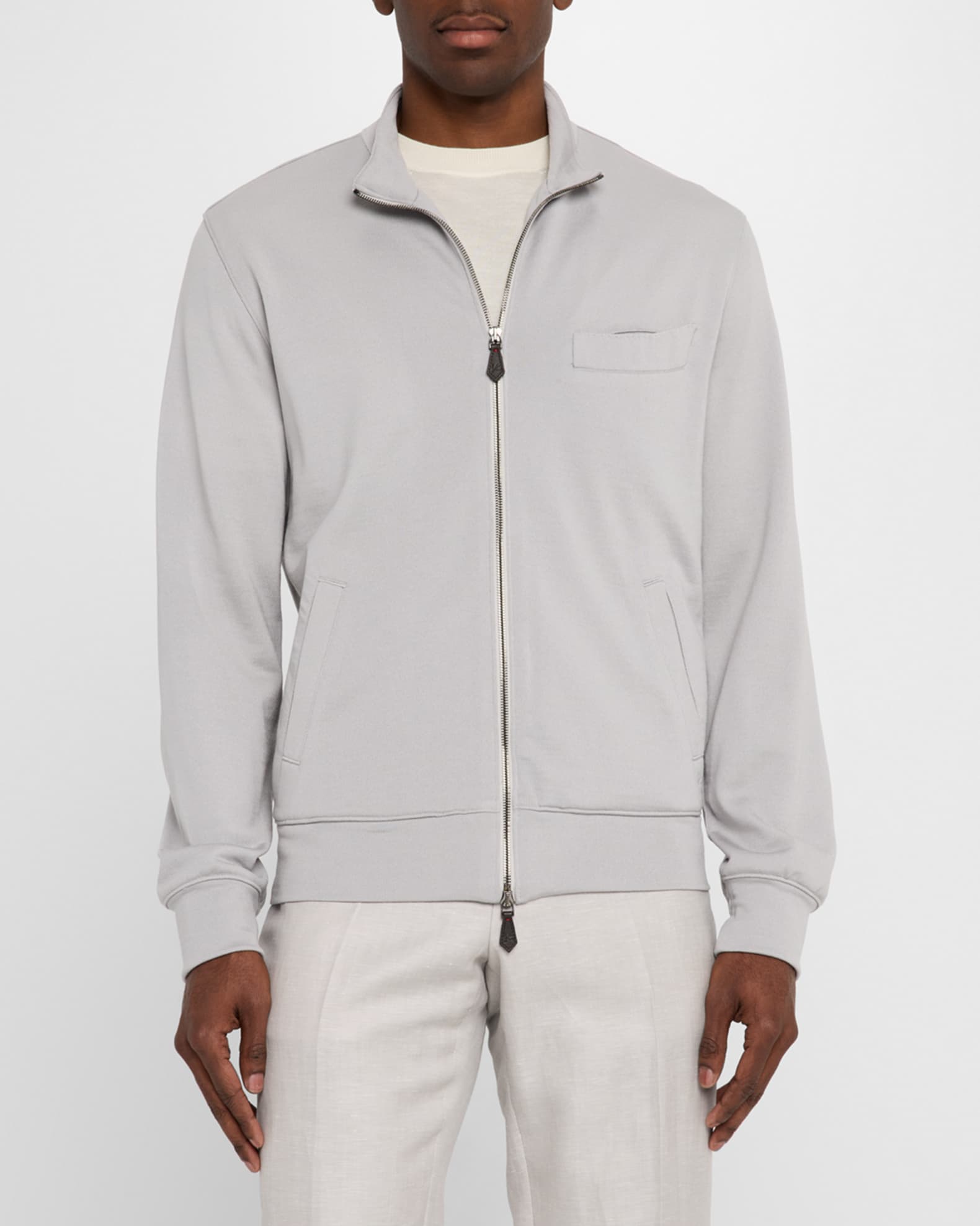 Isaia Men's Full-Zip Knit Track Jacket | Neiman Marcus
