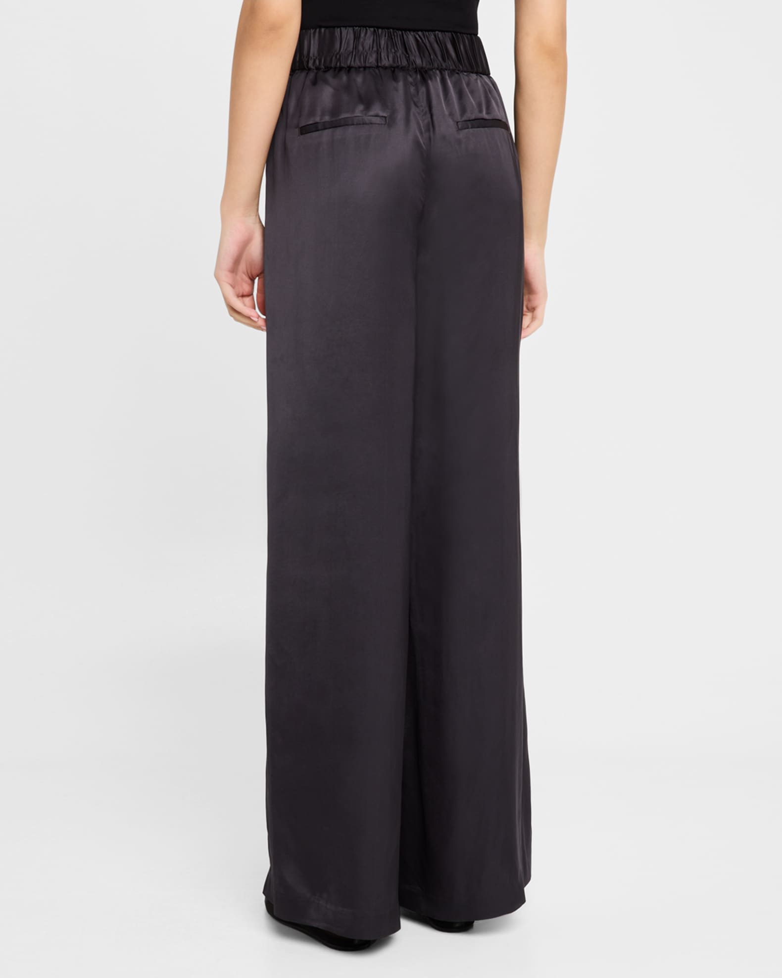Peserico Ruched Wide-Leg Viscose Pants | Neiman Marcus