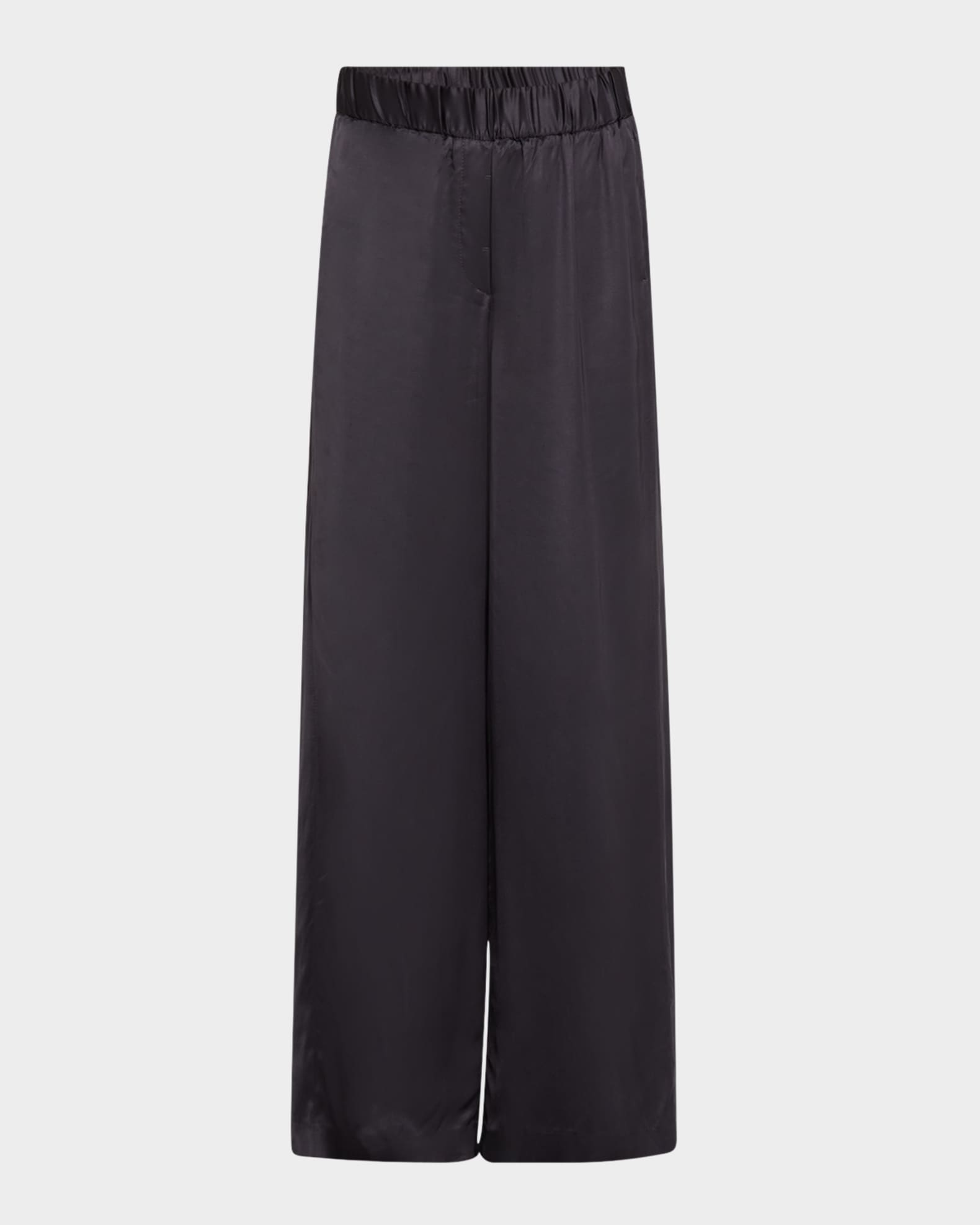Peserico Ruched Wide-Leg Viscose Pants | Neiman Marcus