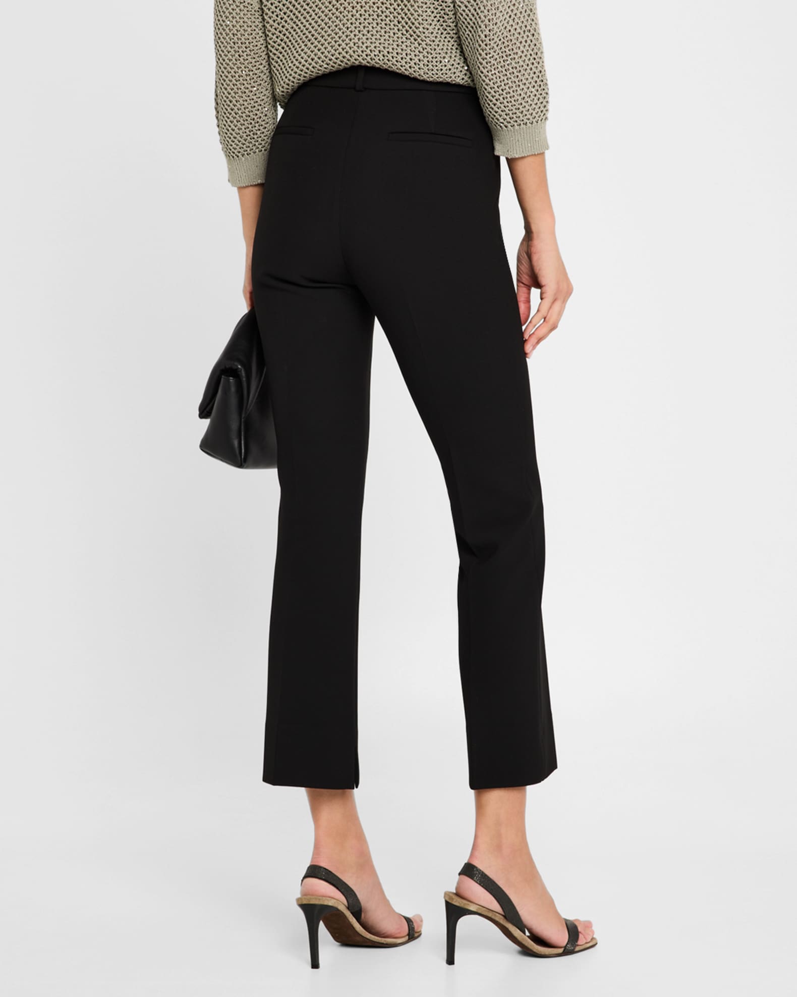 Peserico Cropped Side-Slit Pants | Neiman Marcus